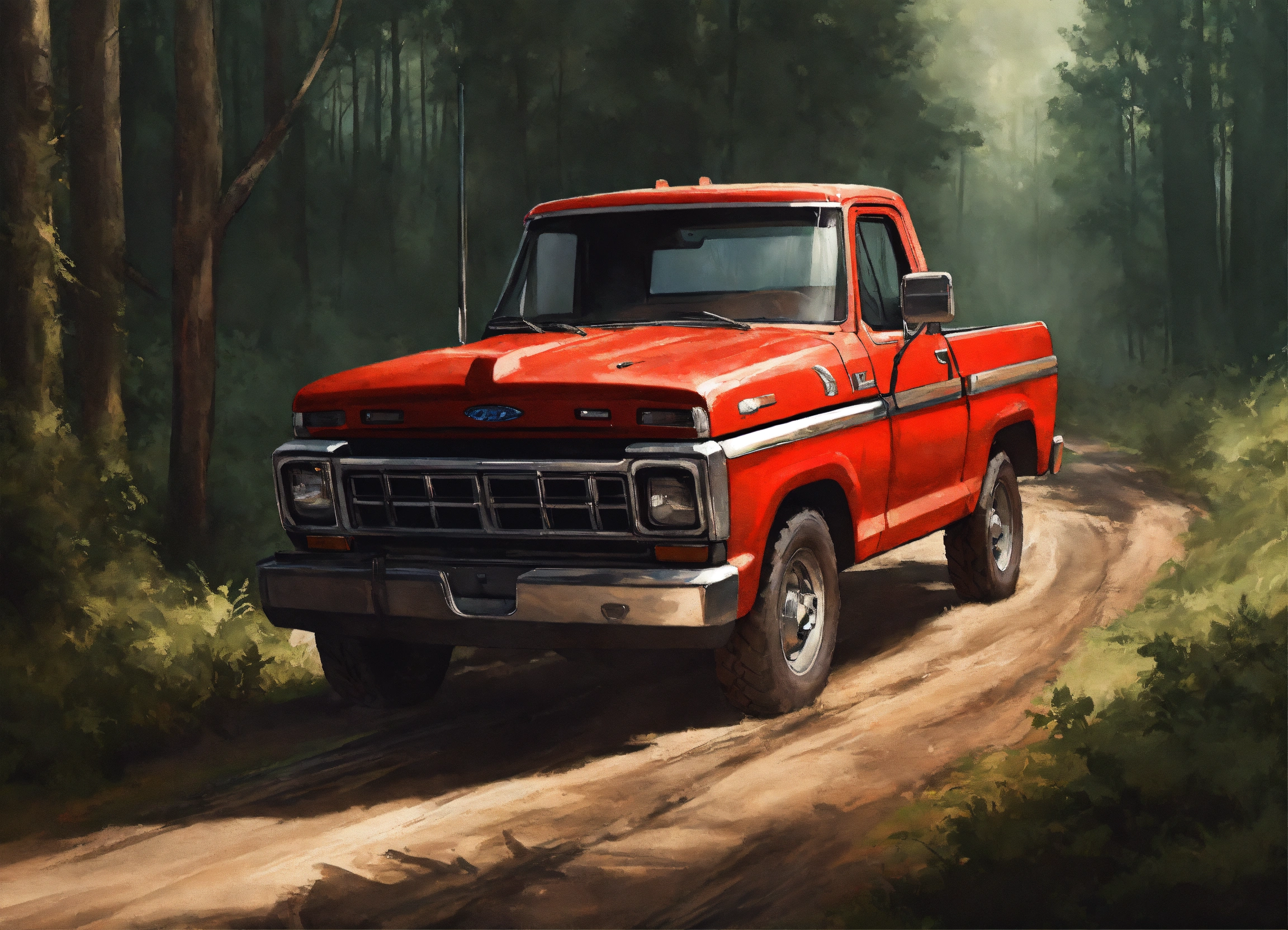 Lexica - A male redneck skinny farmer near a red Ford truck, close Up ...