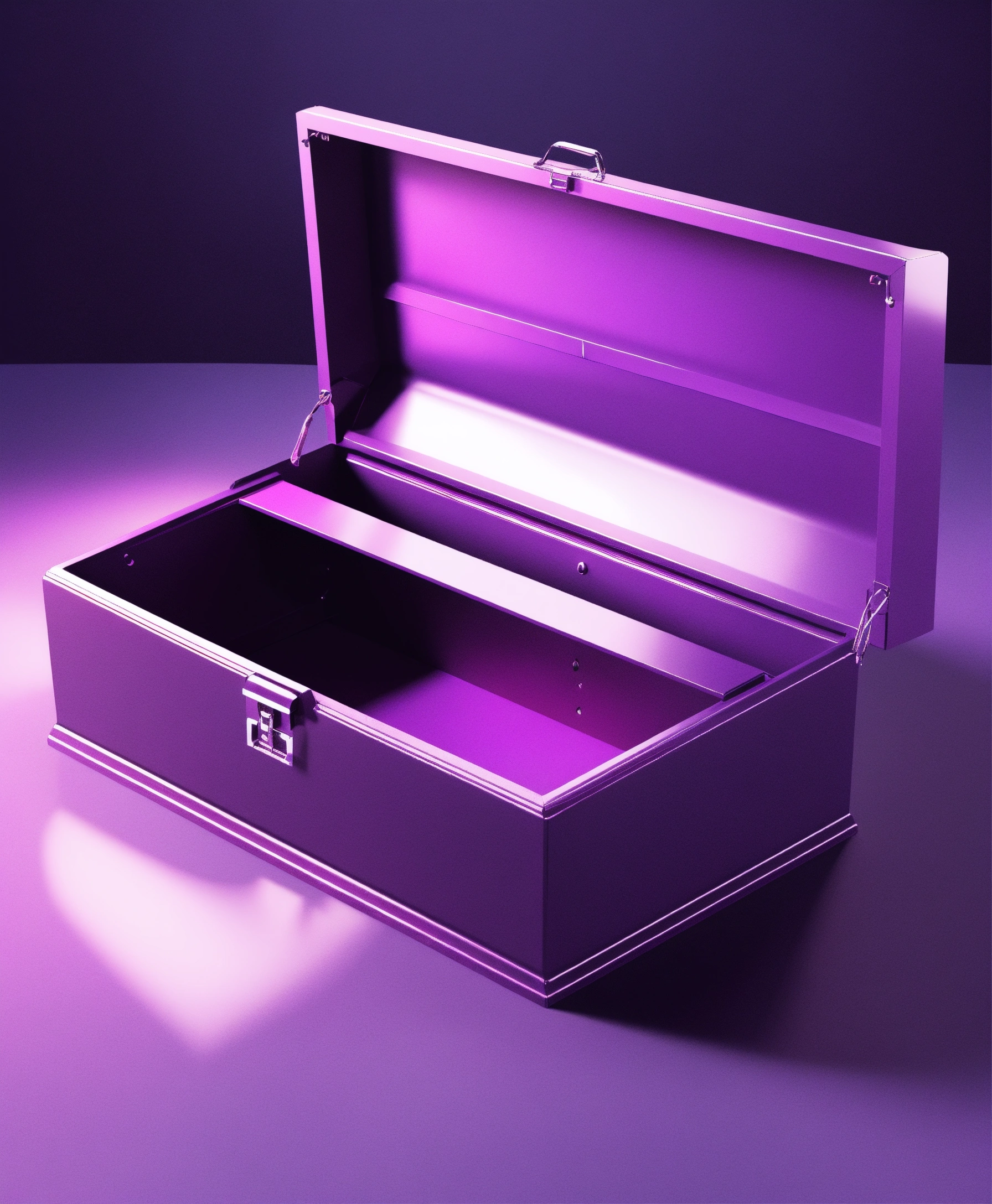 Lexica - 3D minimalist illustration of opening toolbox, shining inside ...