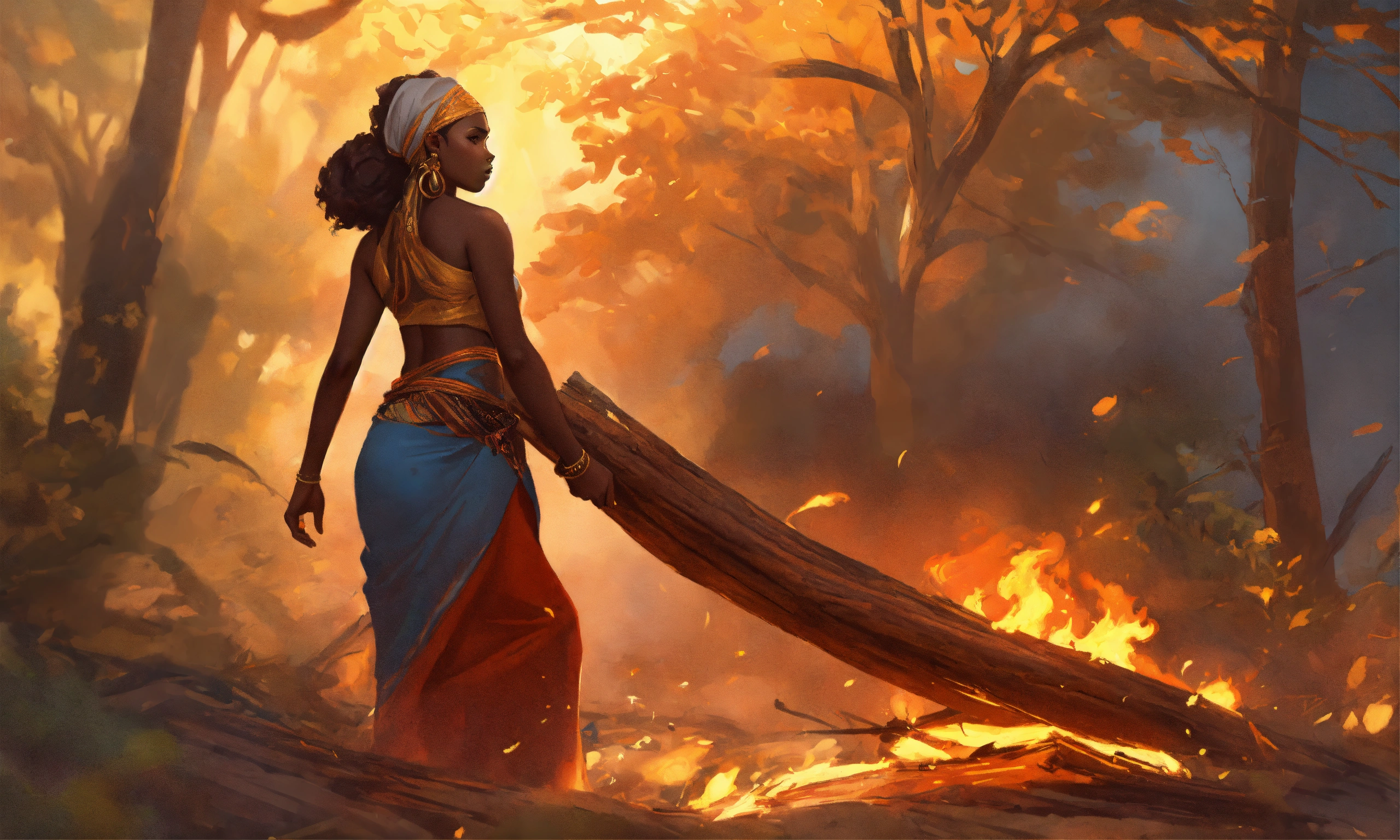 Lexica - 1 african woman fetching fire wood , highly detailed, digital ...