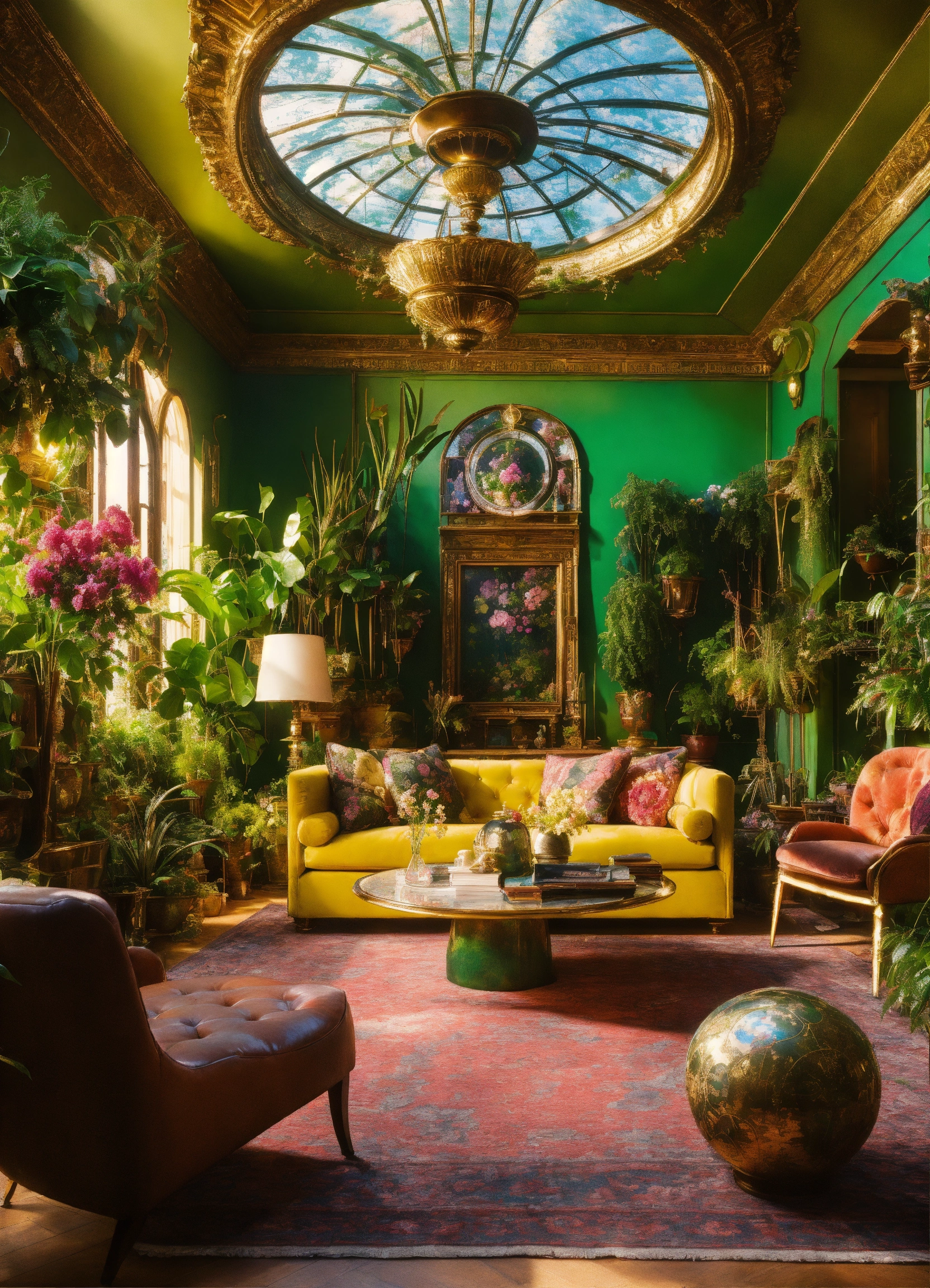 Lexica - Architectural Digest photo of a maximalist green {vaporwave ...