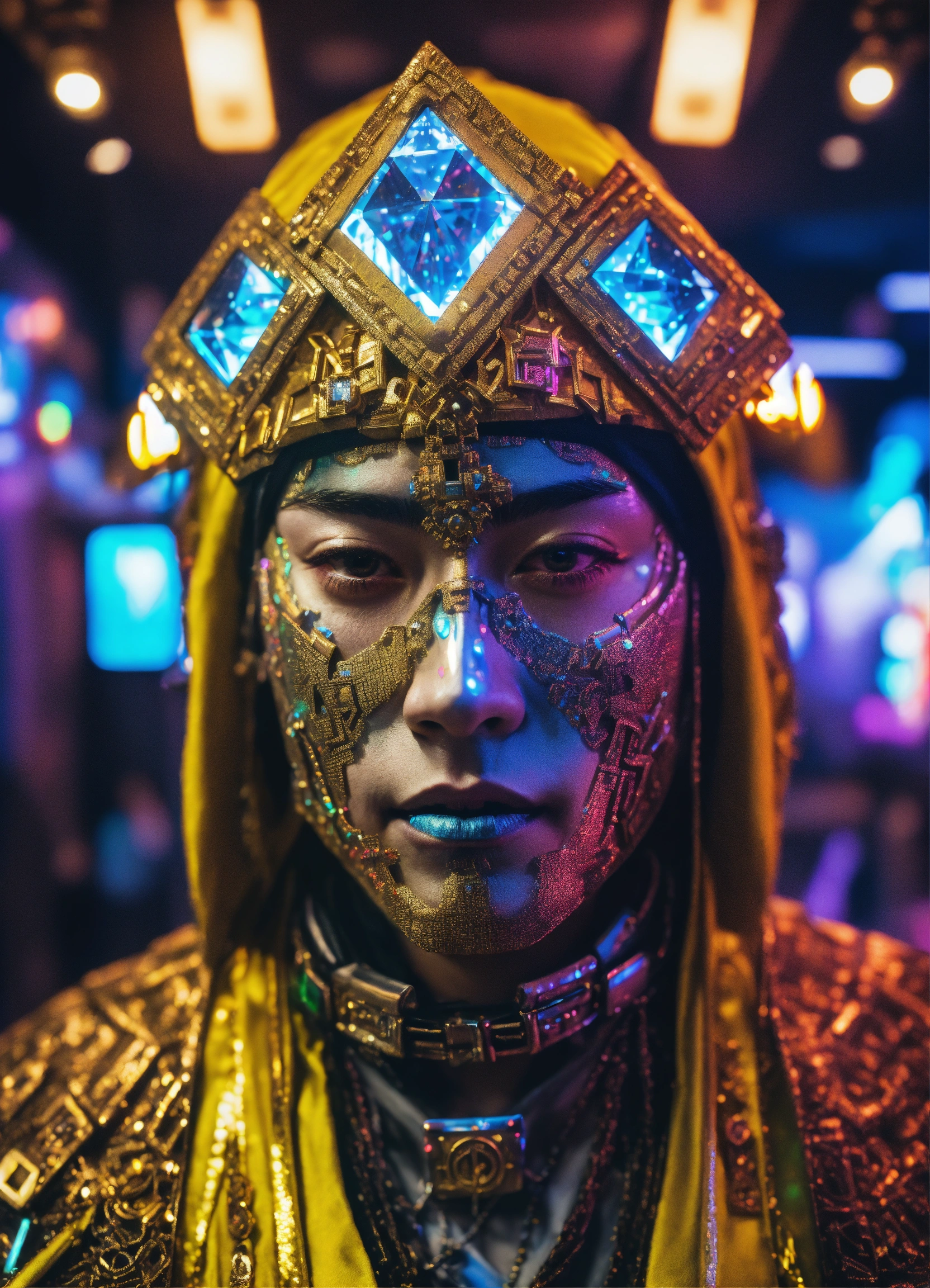 Lexica - I’m Photorealistic portrait of A diamond metal occult ...