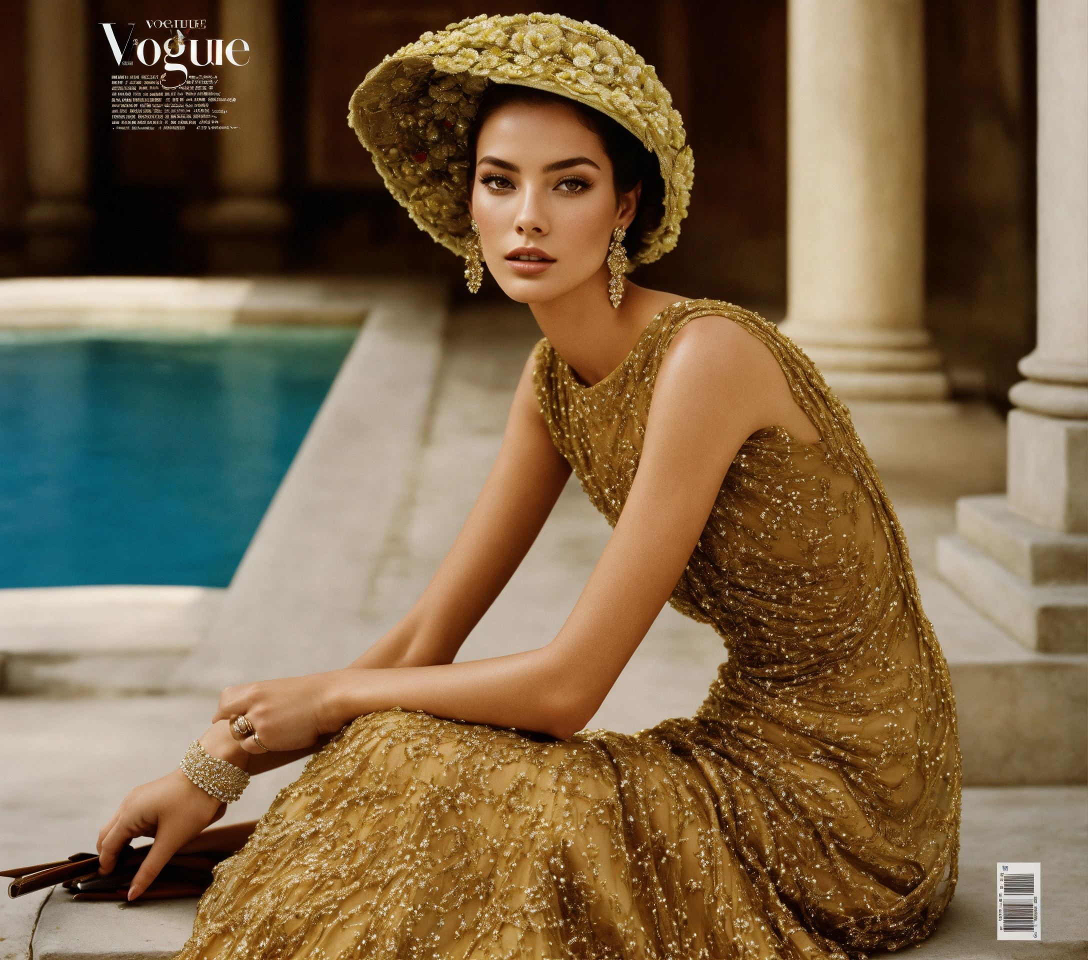 Lexica - Modelo italiana ,com vestido de época, 1200, na capa da revista vogue