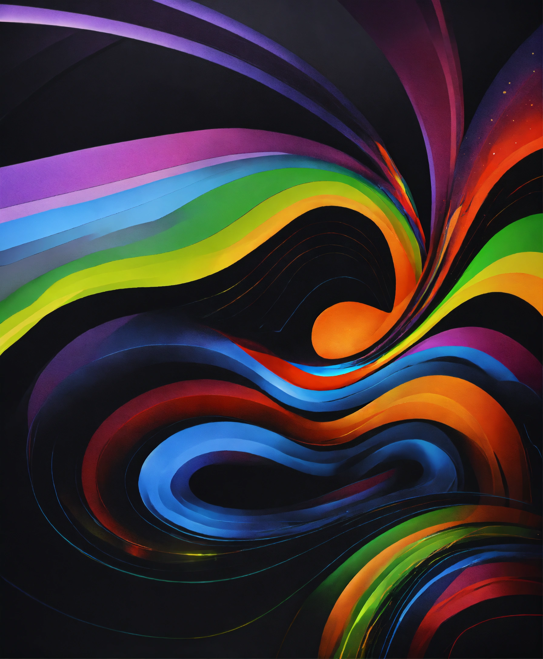 Lexica - Black rainbow, abstract, background