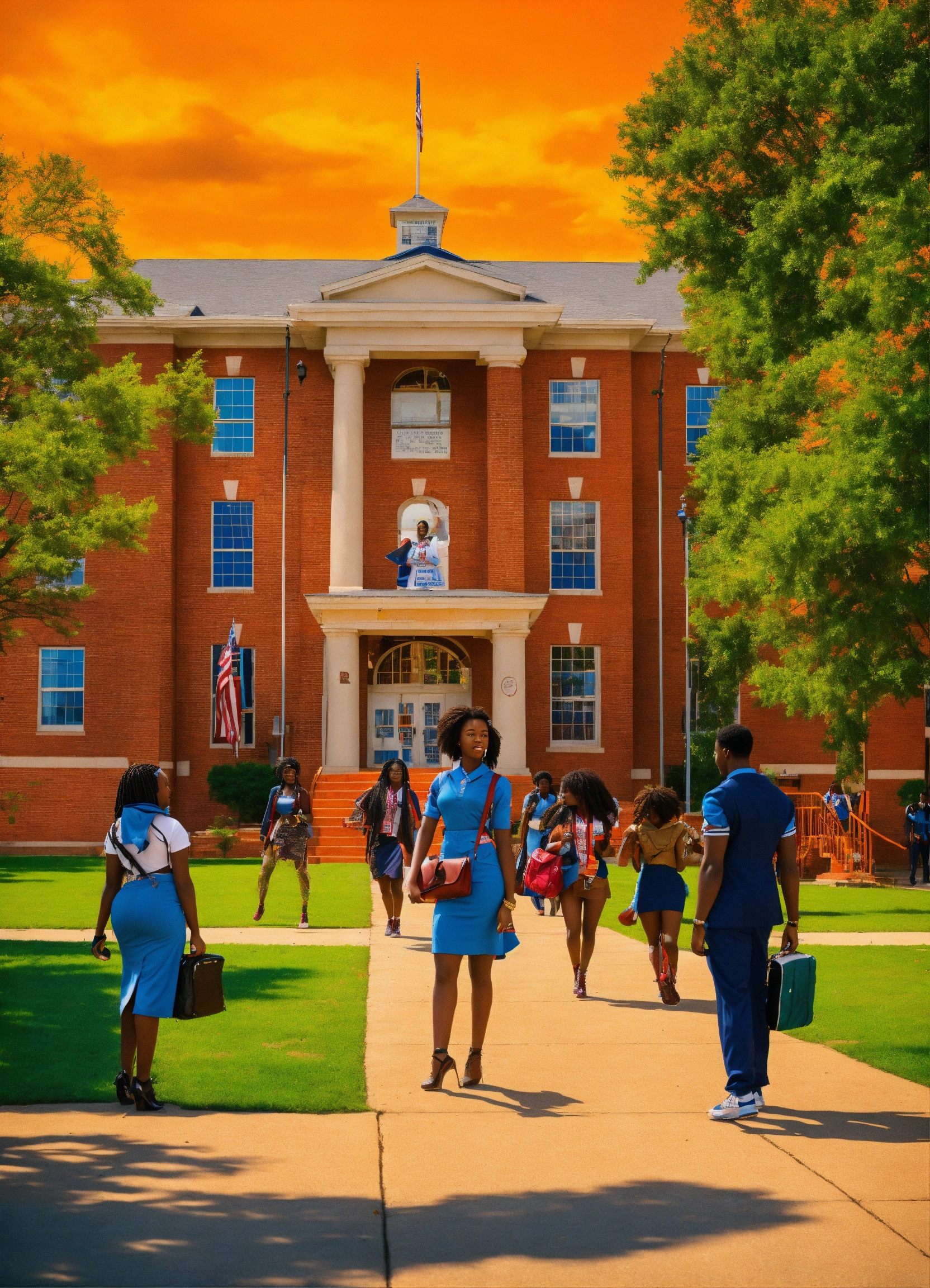 Lexica - Surreal style African American HBCU college scene with ...