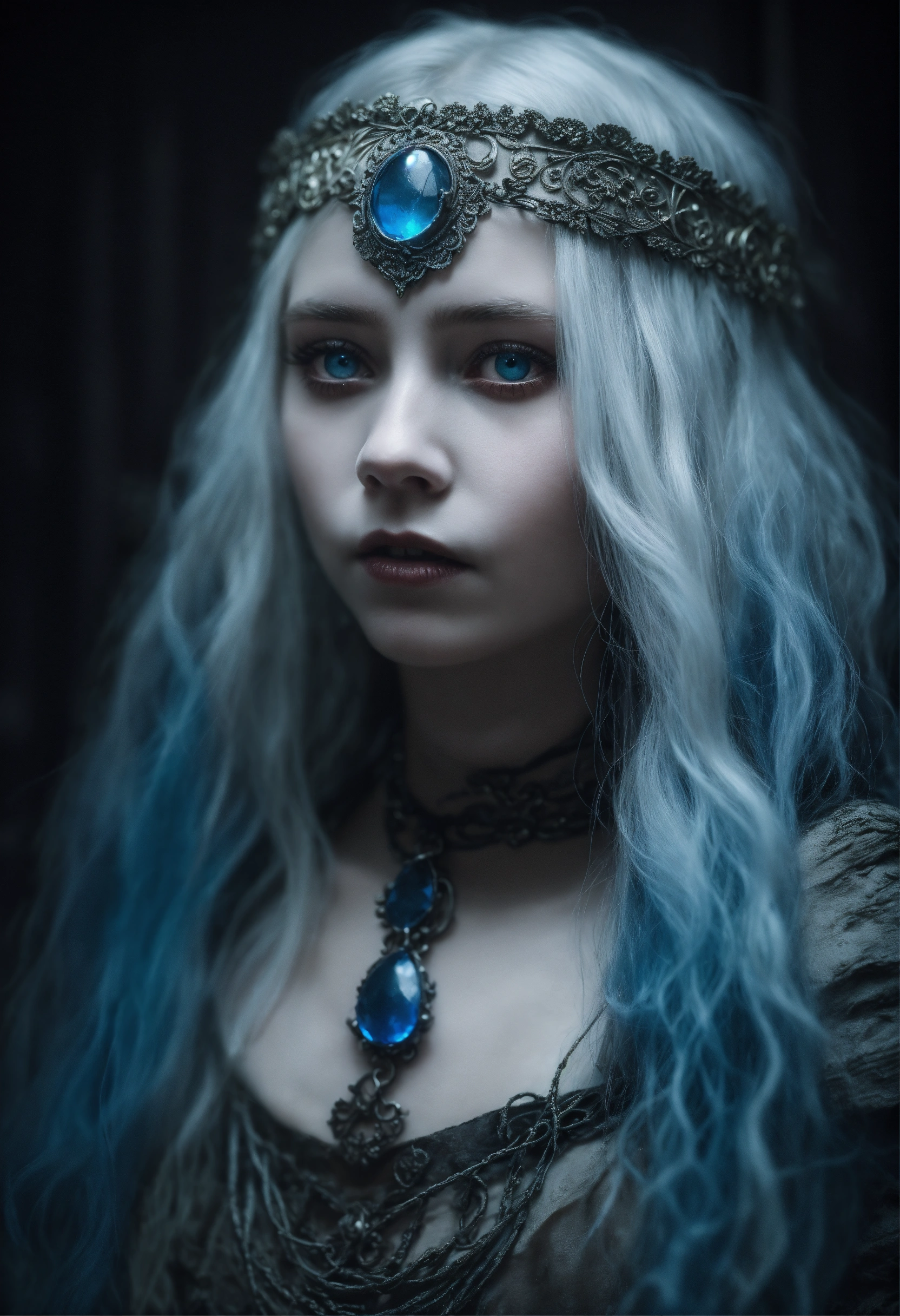 Lexica - Body portrait, twelve years old very emaciated childlike goth ...