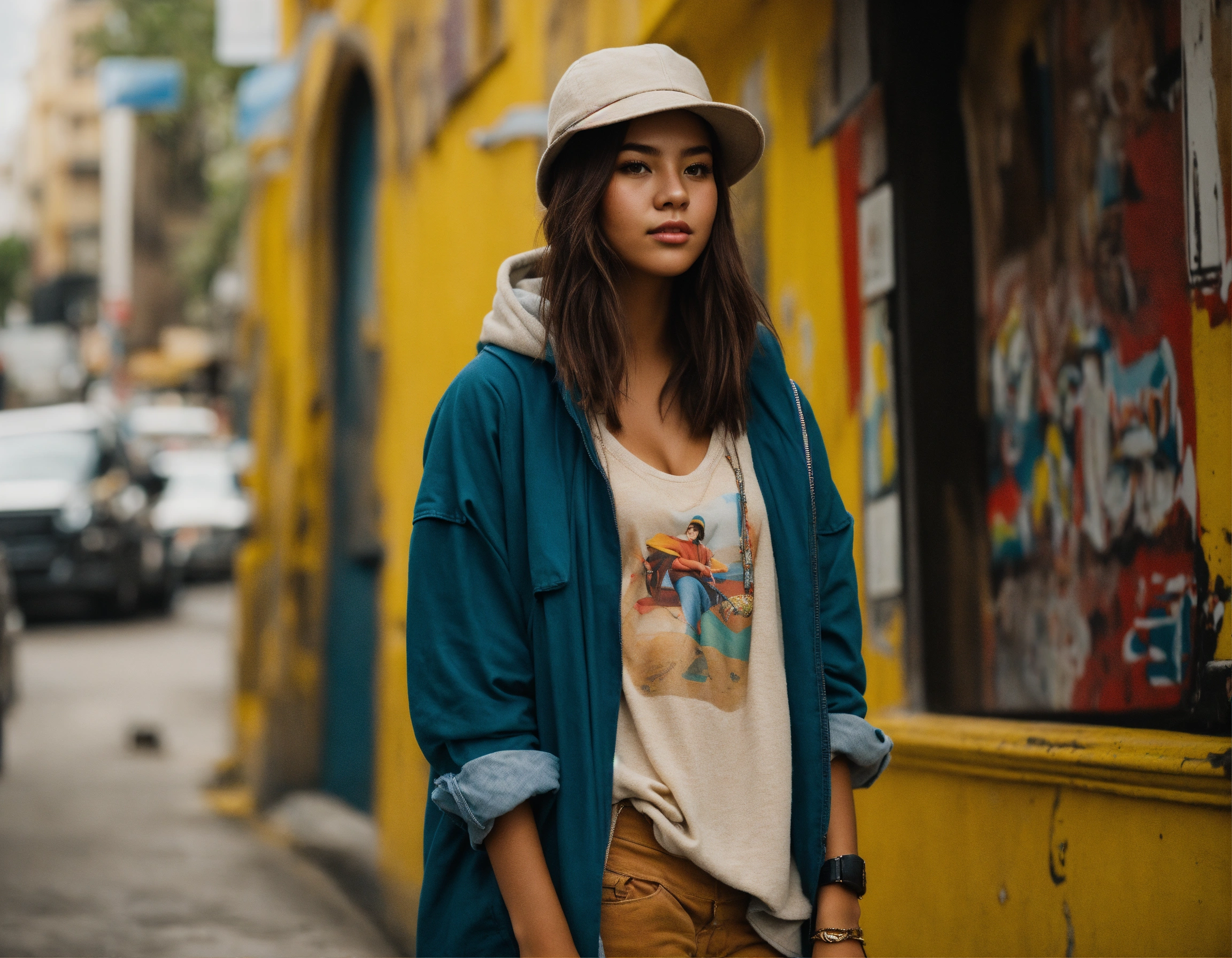 Lexica - Slightly plump young woman people south america casual outfit ...