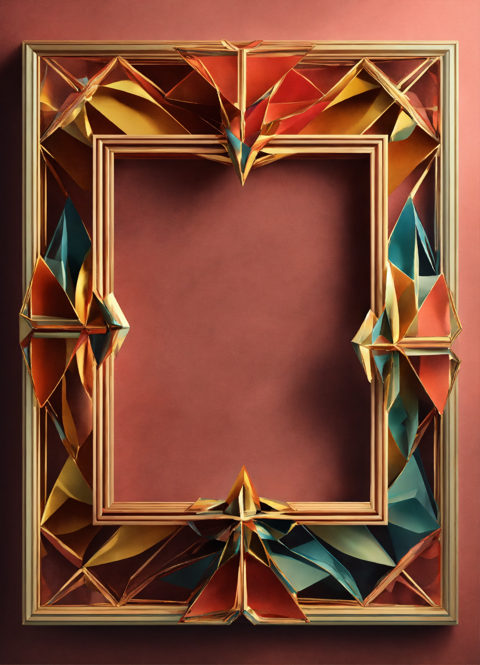 Lexica - Abstract Decorative Frames Geometry Shapes 3 colors realistic 4d