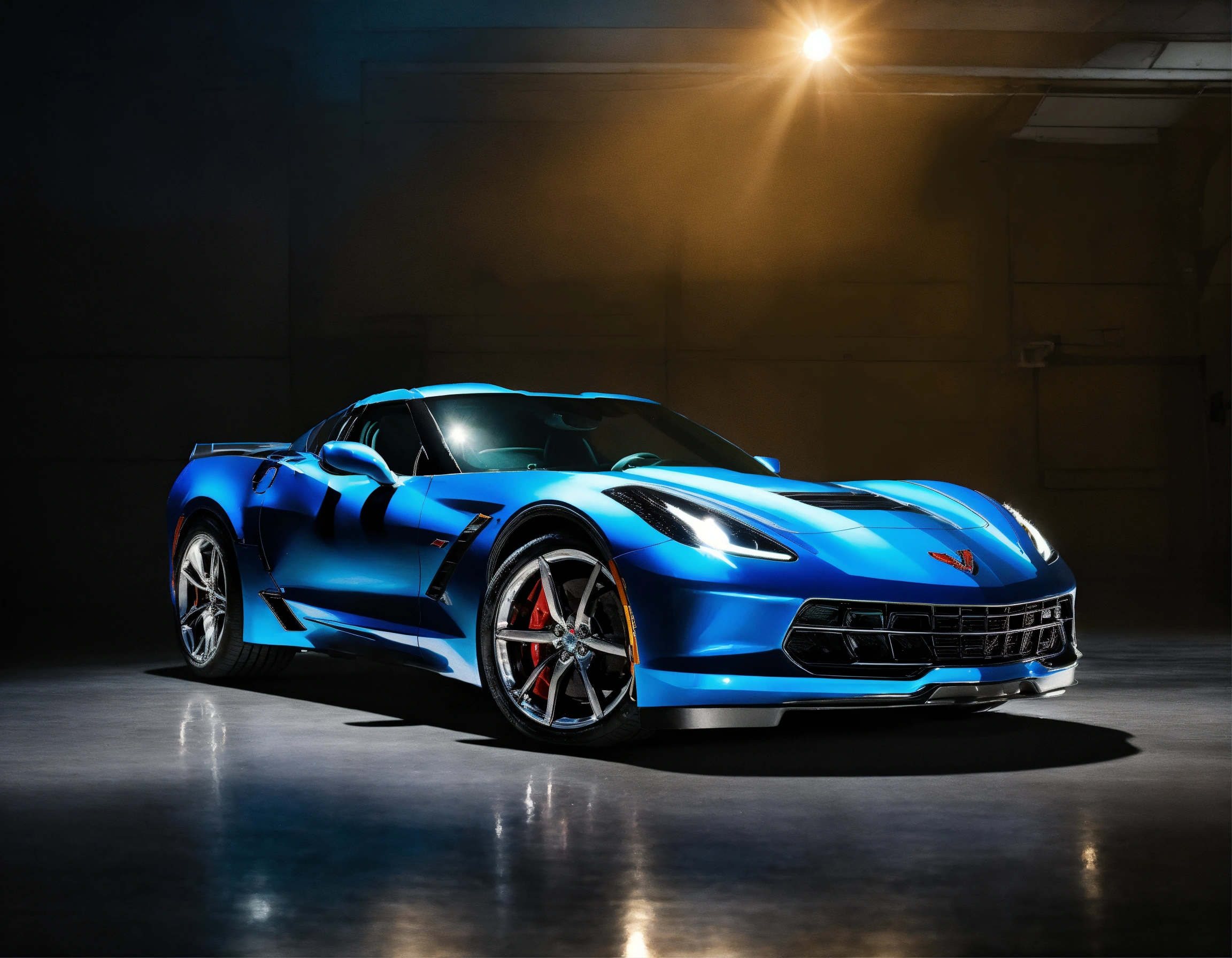 Lexica - Photorealistic color portrait of a 2022 chevy corvette against ...