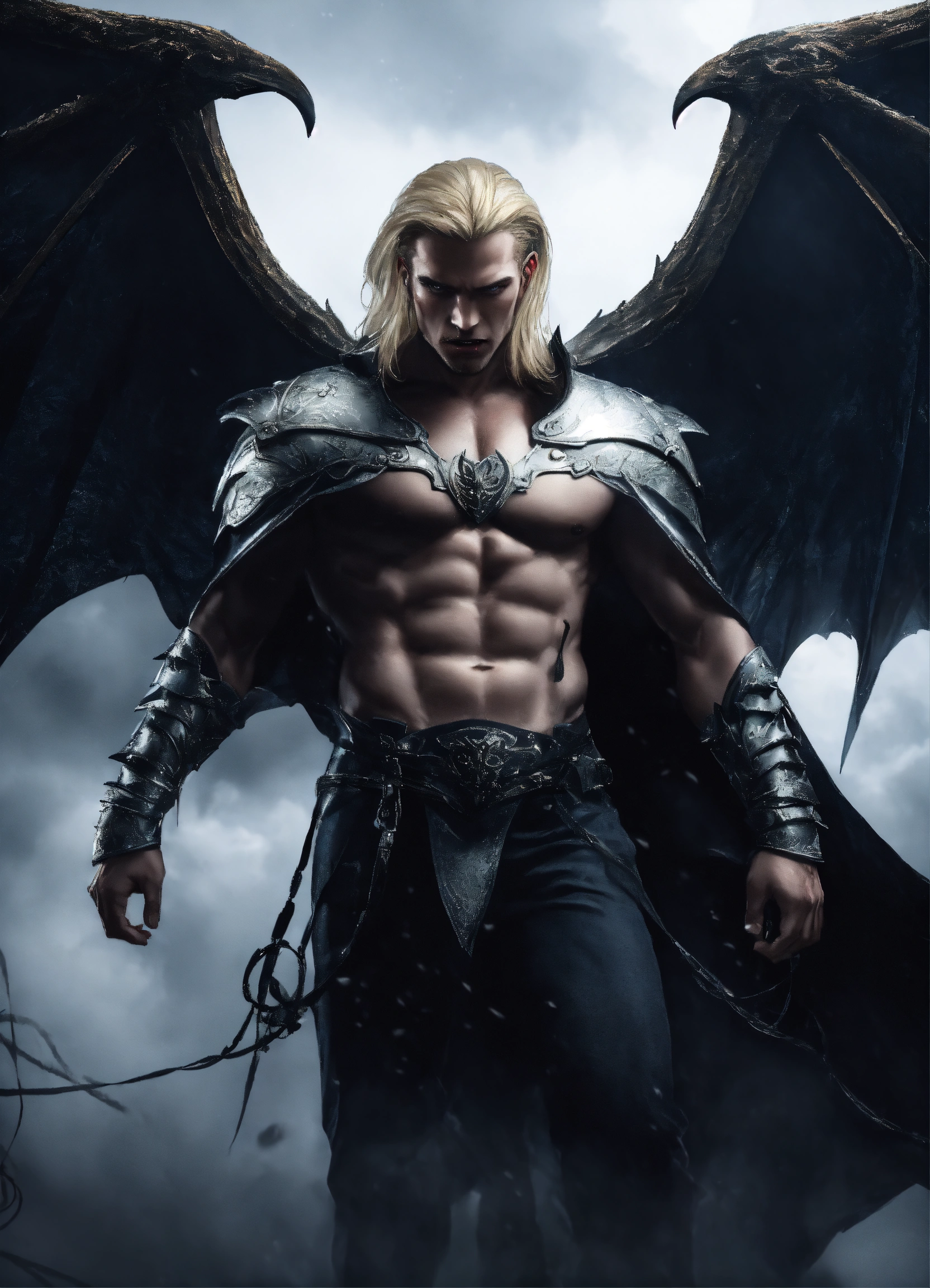 Lexica - Full body strong huge muscular evil blonde vampire man ...