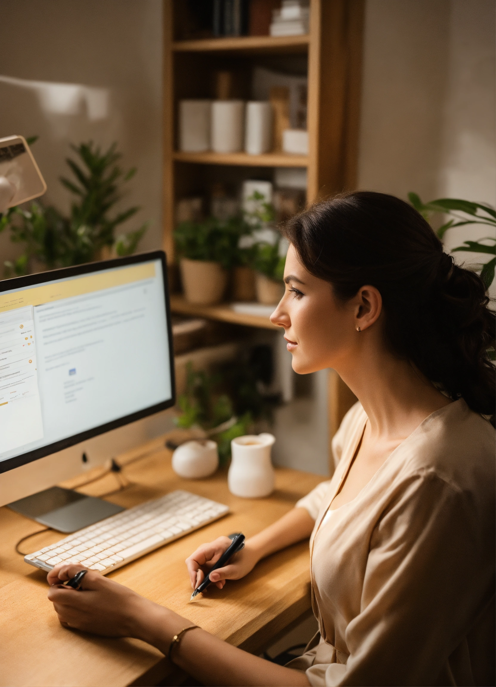 Lexica - Donna matura che scrive al computer una recensione di una ...