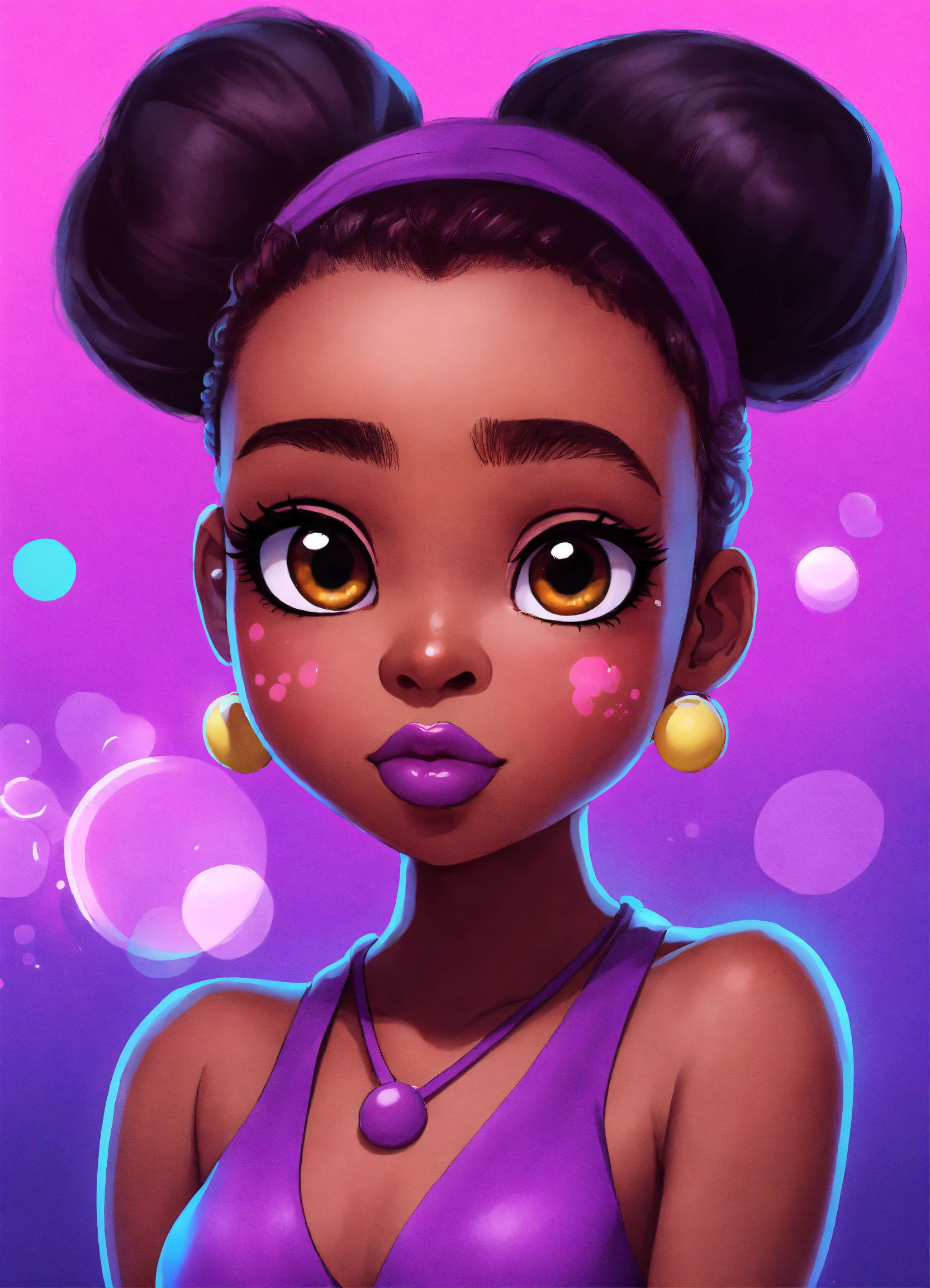 Lexica - An African young girl with full lips and a broad nose in an ...