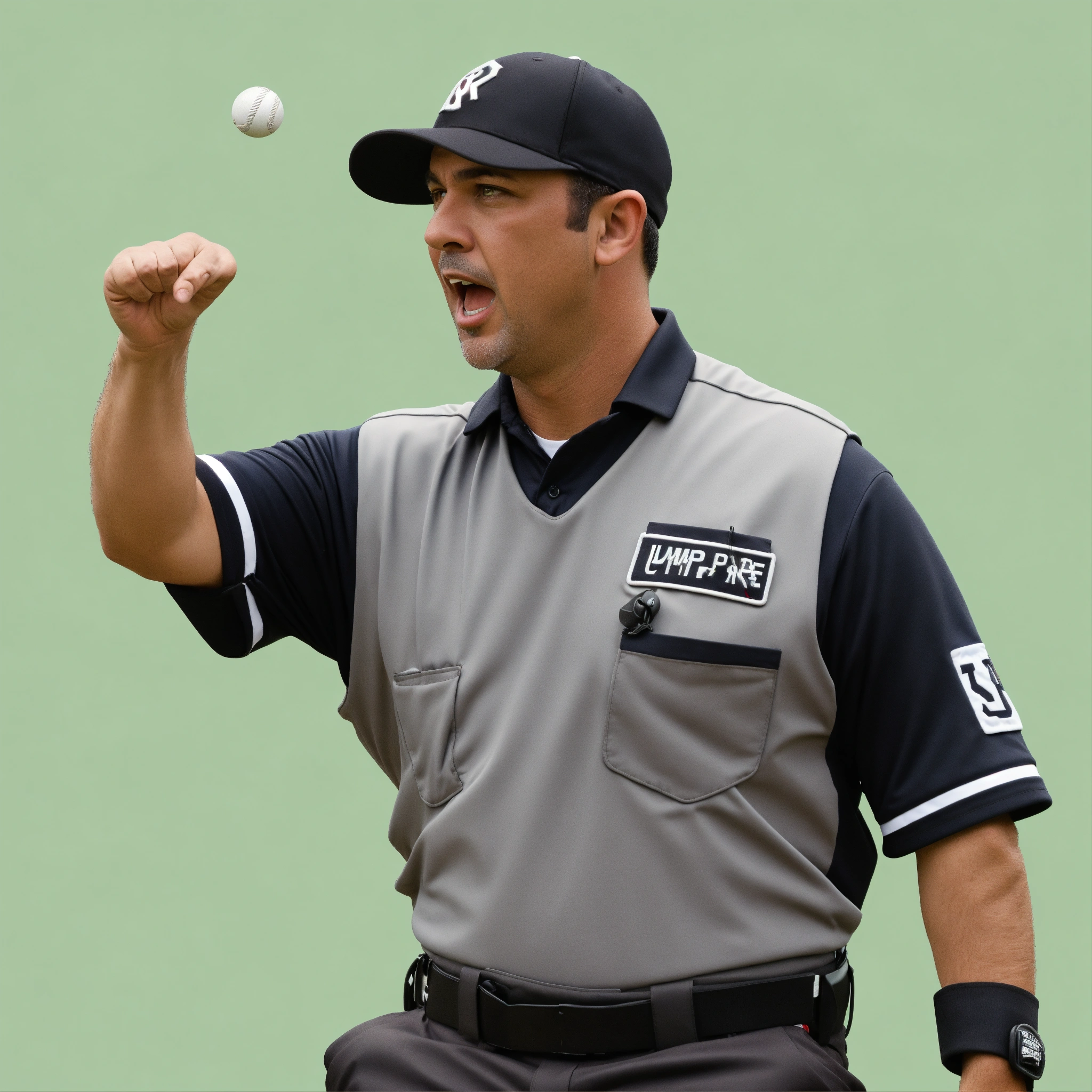 Lexica - Partial arm wearing an umpire uniform gesturing Play On! No ...