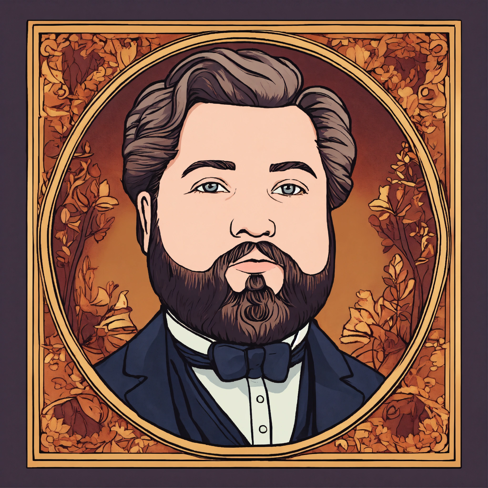 Lexica - Charles Spurgeon, cute cartoon style.
