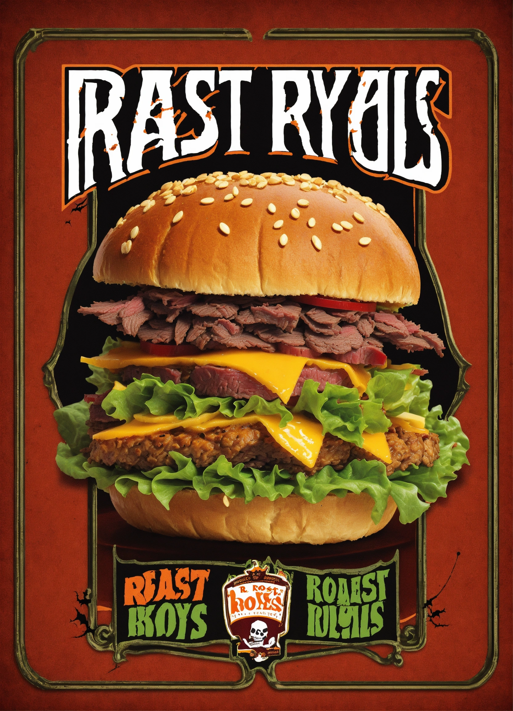 Lexica - A halloween poster and logo advertisement for a fast food ...