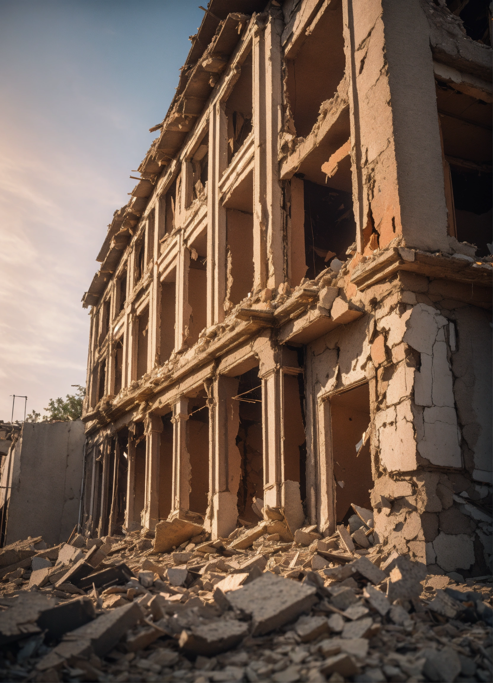 Lexica - After the earthquake, crumbling wall of a building, unsafe ...