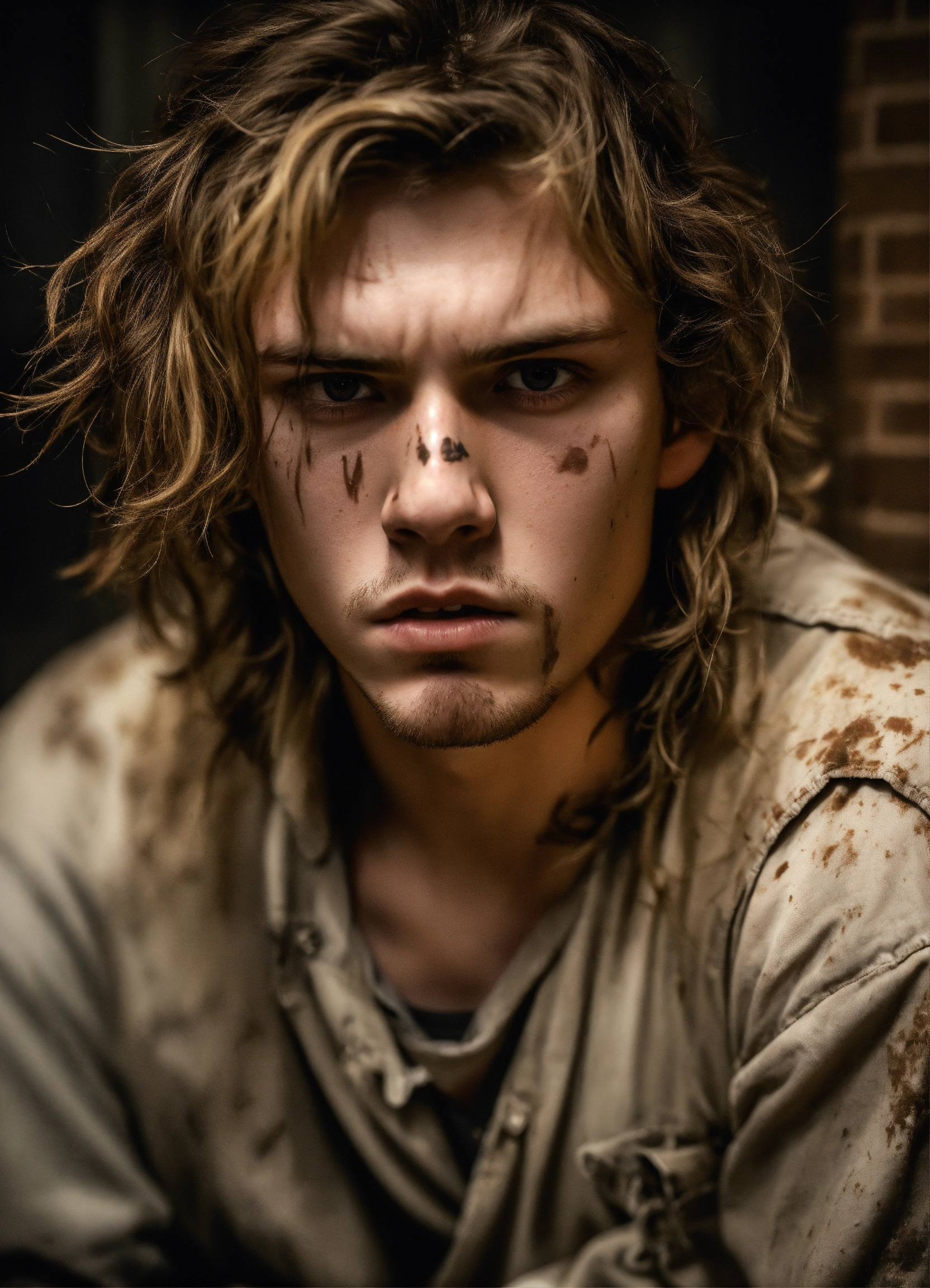 Lexica - A highly realistic photograph of a white menacing 21 years old ...