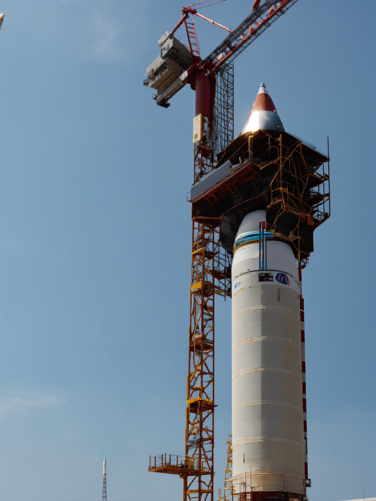 Lexica - A rocket on the launchpad under construction