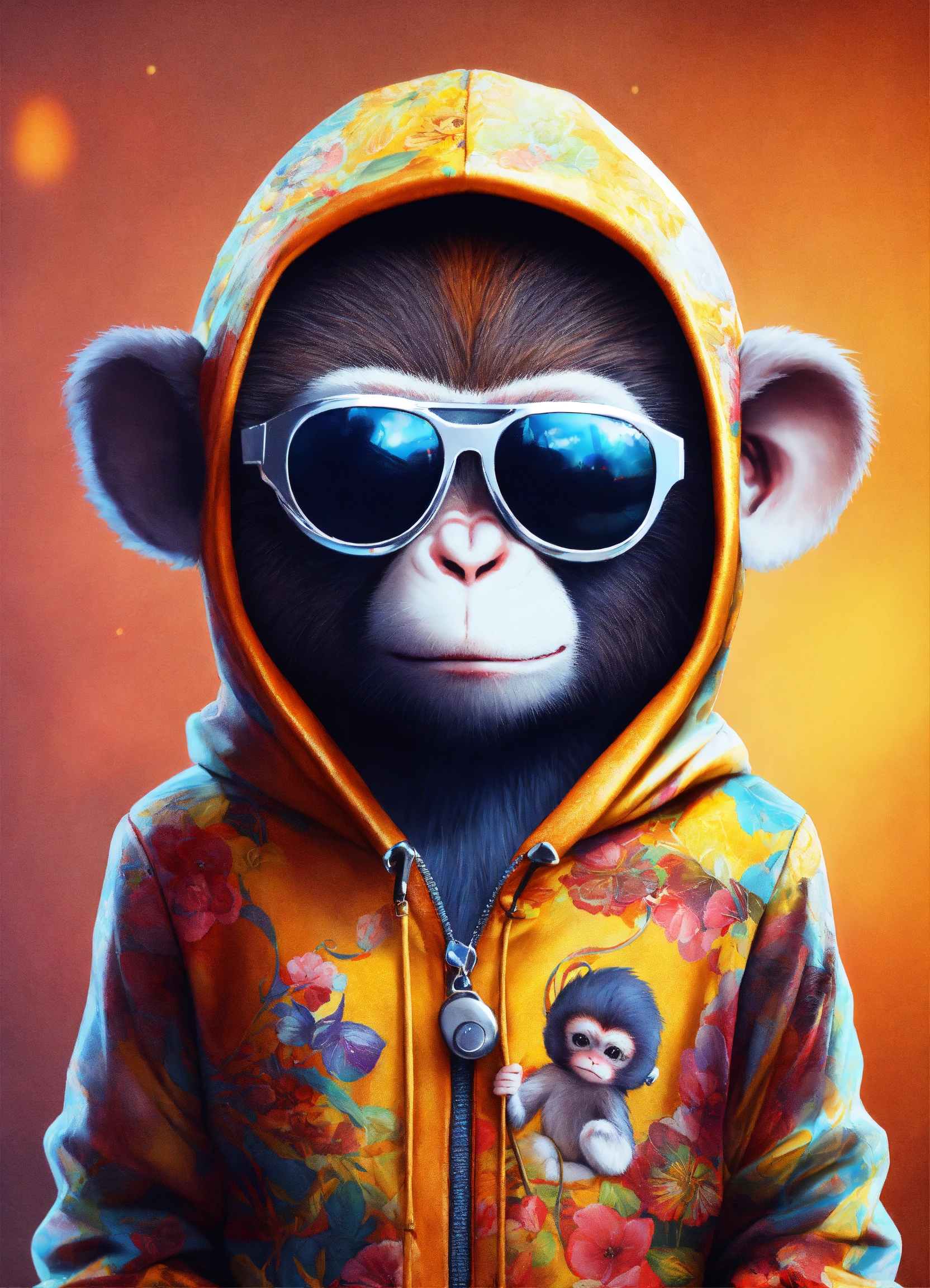 Lexica - Full-bodied portrait, Cute and adorable cartoon simios monkey ...