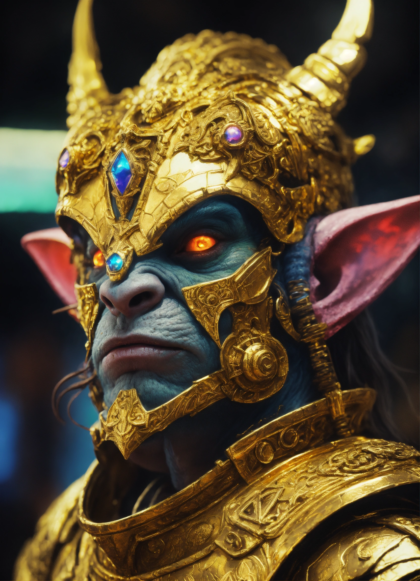 Lexica - A colorful portrait of a goblin, A FIERCE goblin IN FULL ...