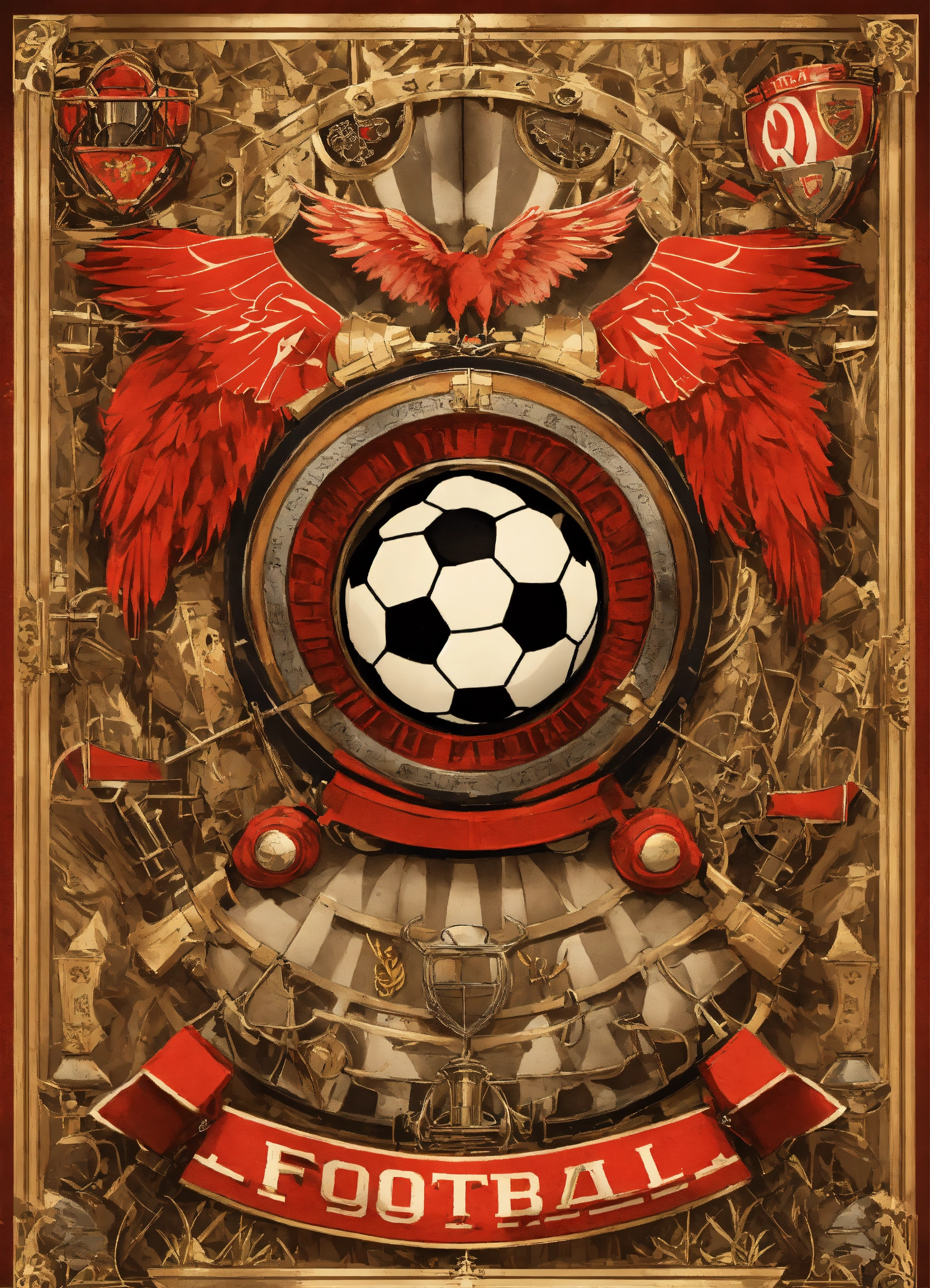 Lexica - Football poster. football attributes. Flags, stadium, gates ...