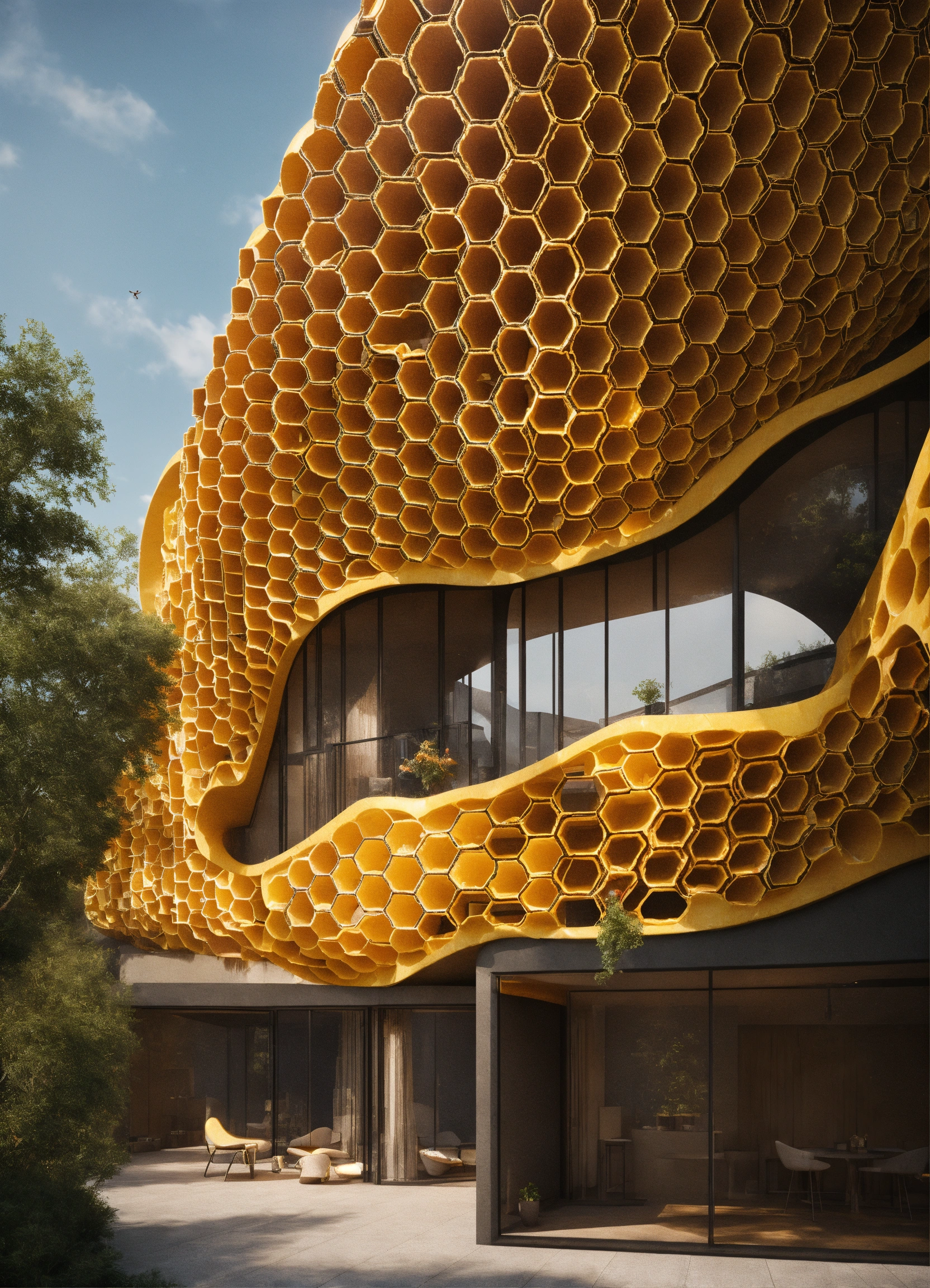 Lexica - Futurist honey comb architecture