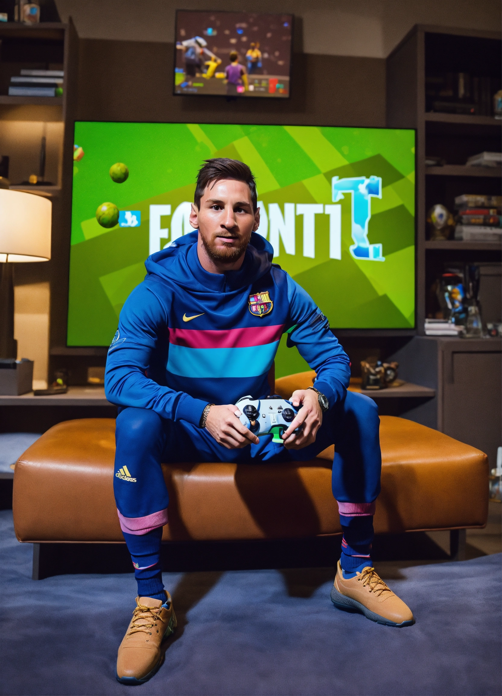 Lexica - Messi jugando fortnite con cr7