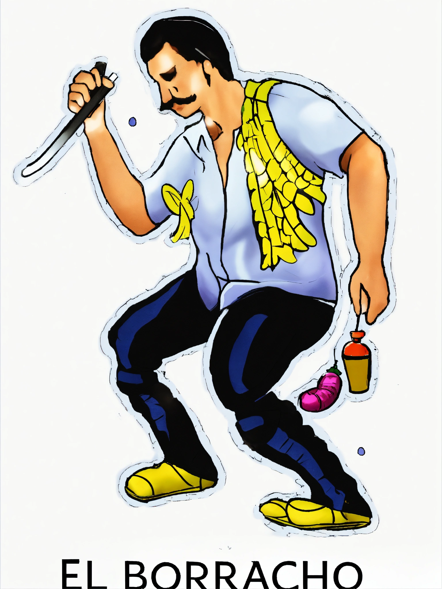 Lexica - Create el borracho from the Mexican game loteria