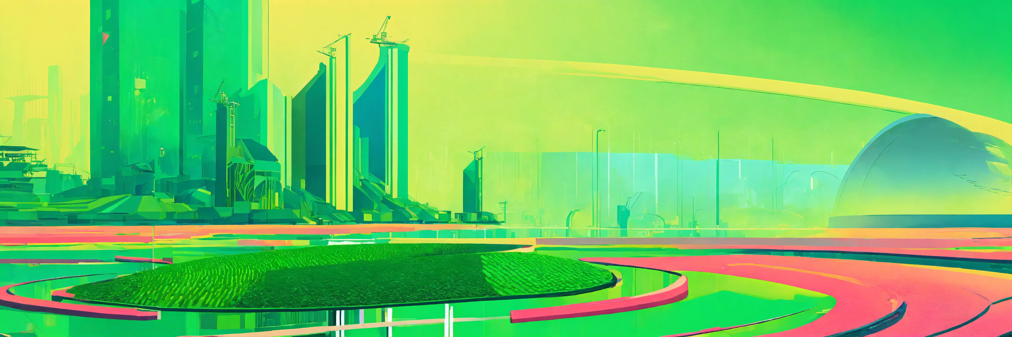 Lexica - Futuristic illustration, green color palette
