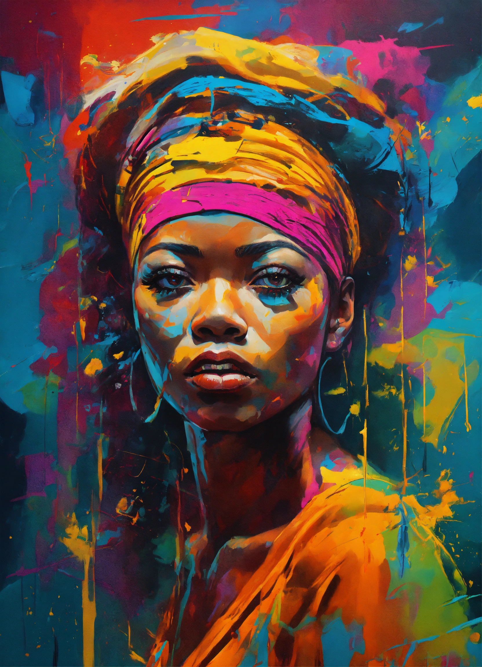 Lexica - An African American figure captured in abstract surreal ...