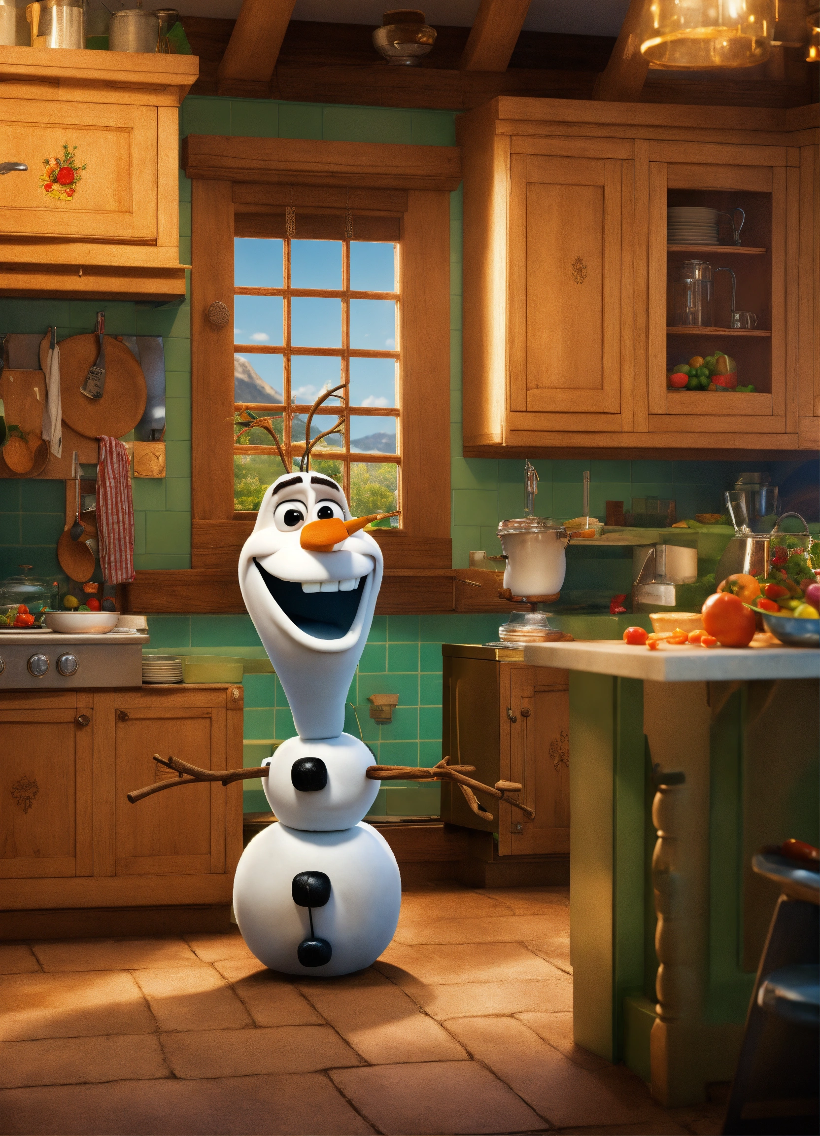 Lexica - Olaf builds a tower in the kitchen