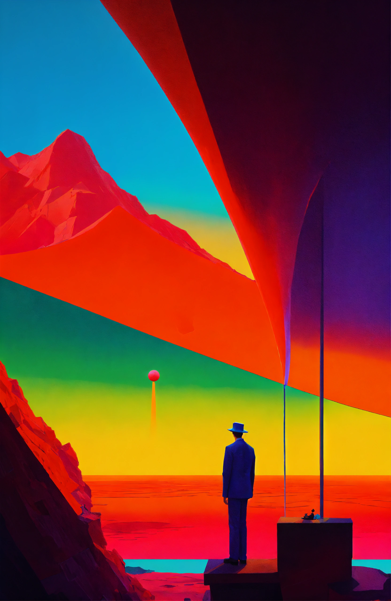 Lexica - A colorful vibrant landscape, red and orange are the ...