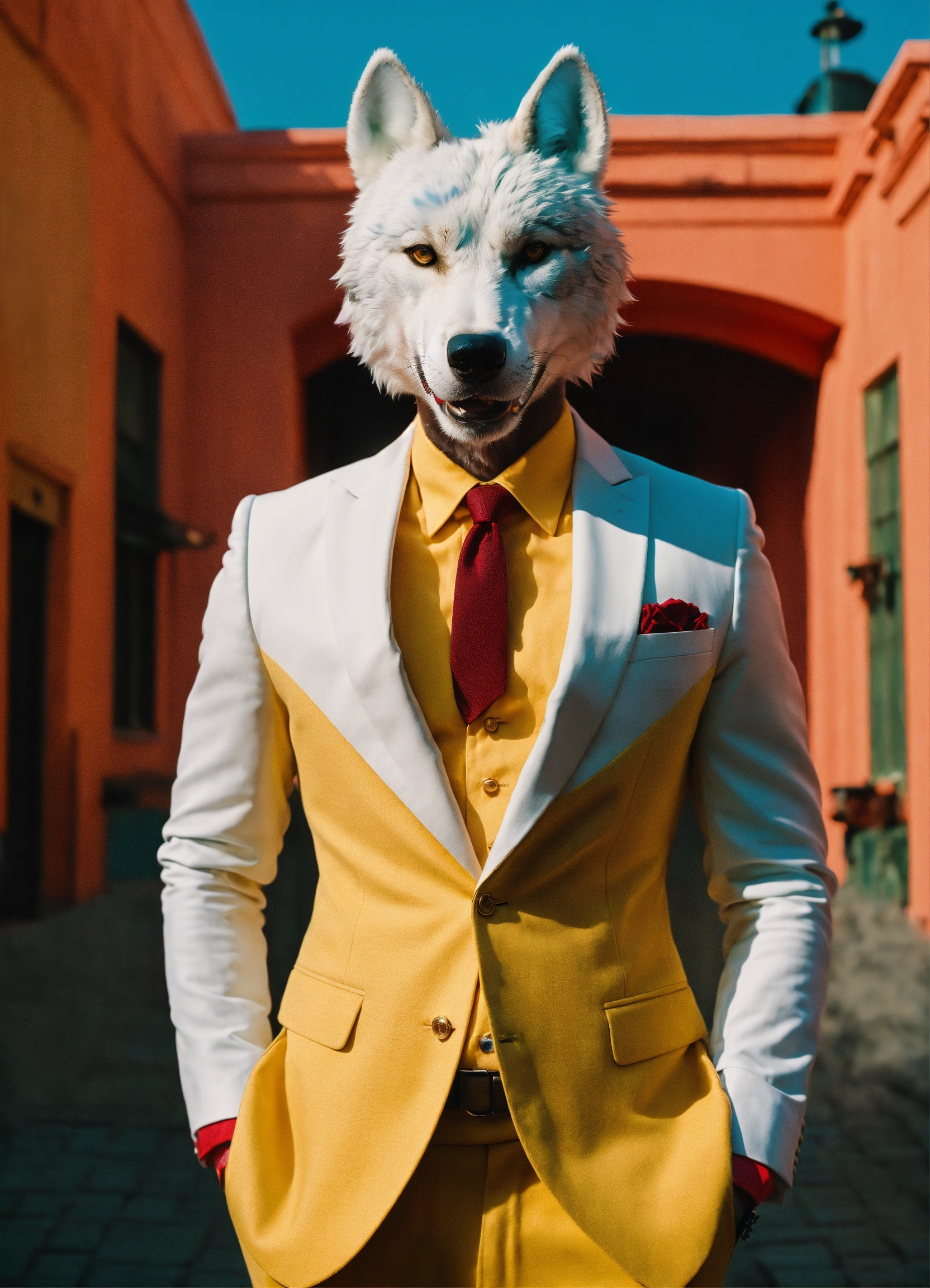 Lexica - Award - Winning Cinematic Still of wolf-Headed body guard ...