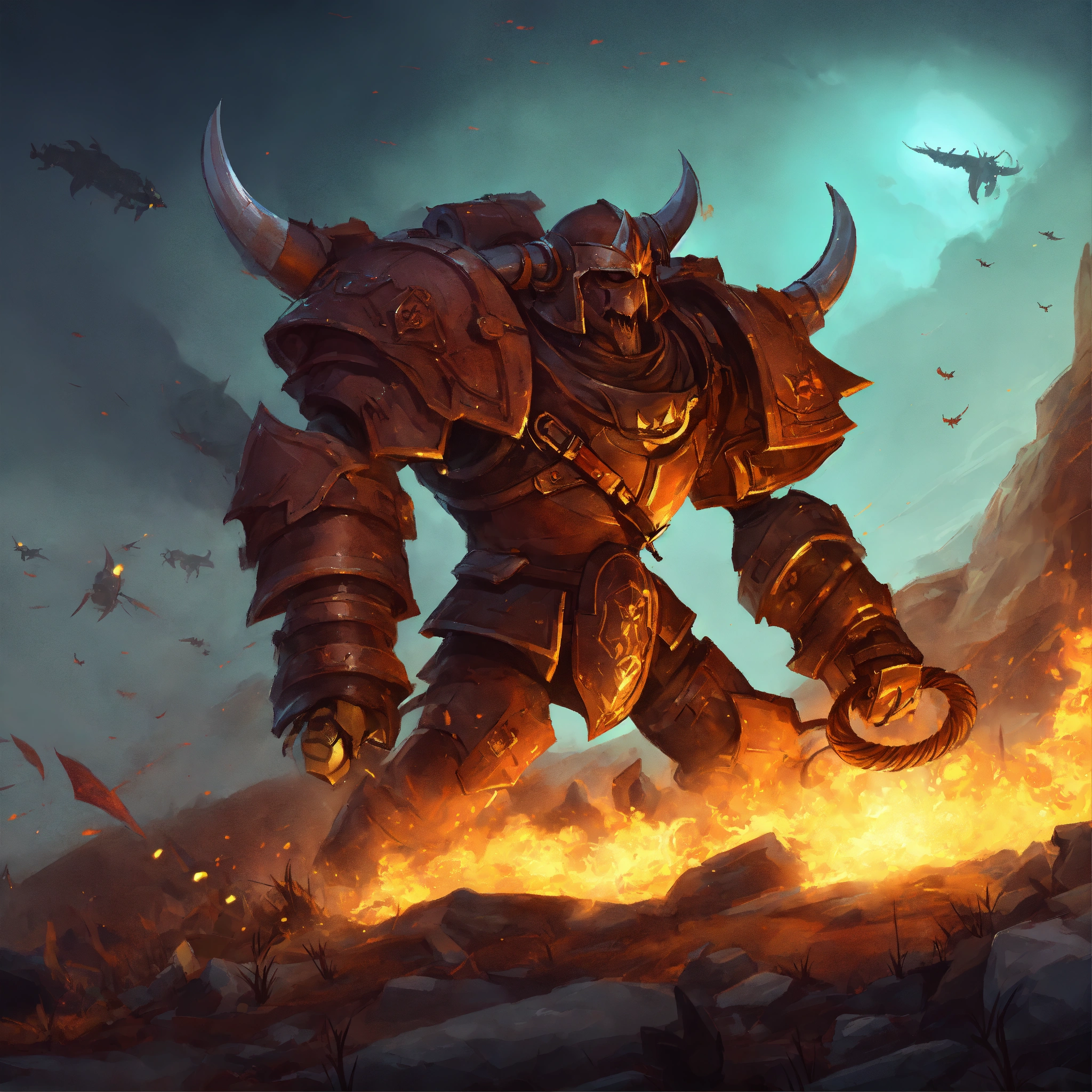 Lexica - Ramming attack, game icon, fantasy style, digital drawing, simple