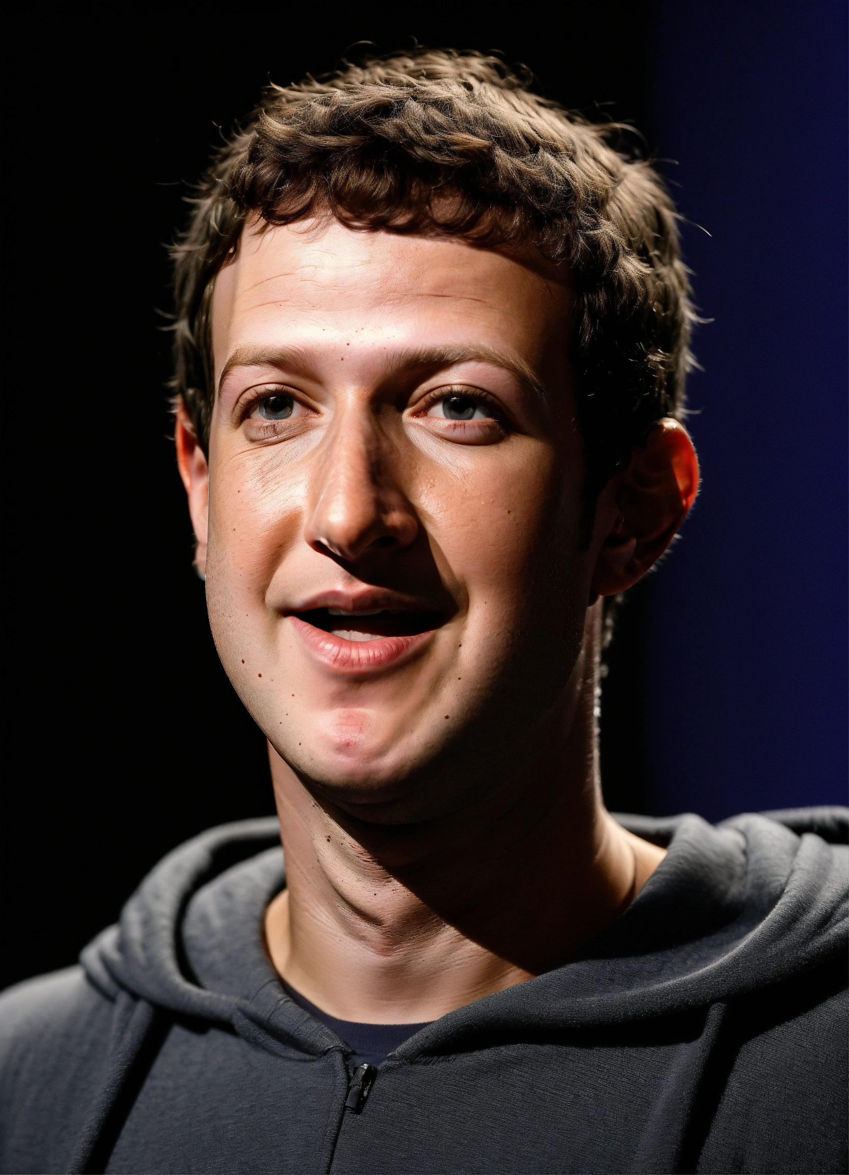 Lexica - Mark Zuckerberg, black background, evil.