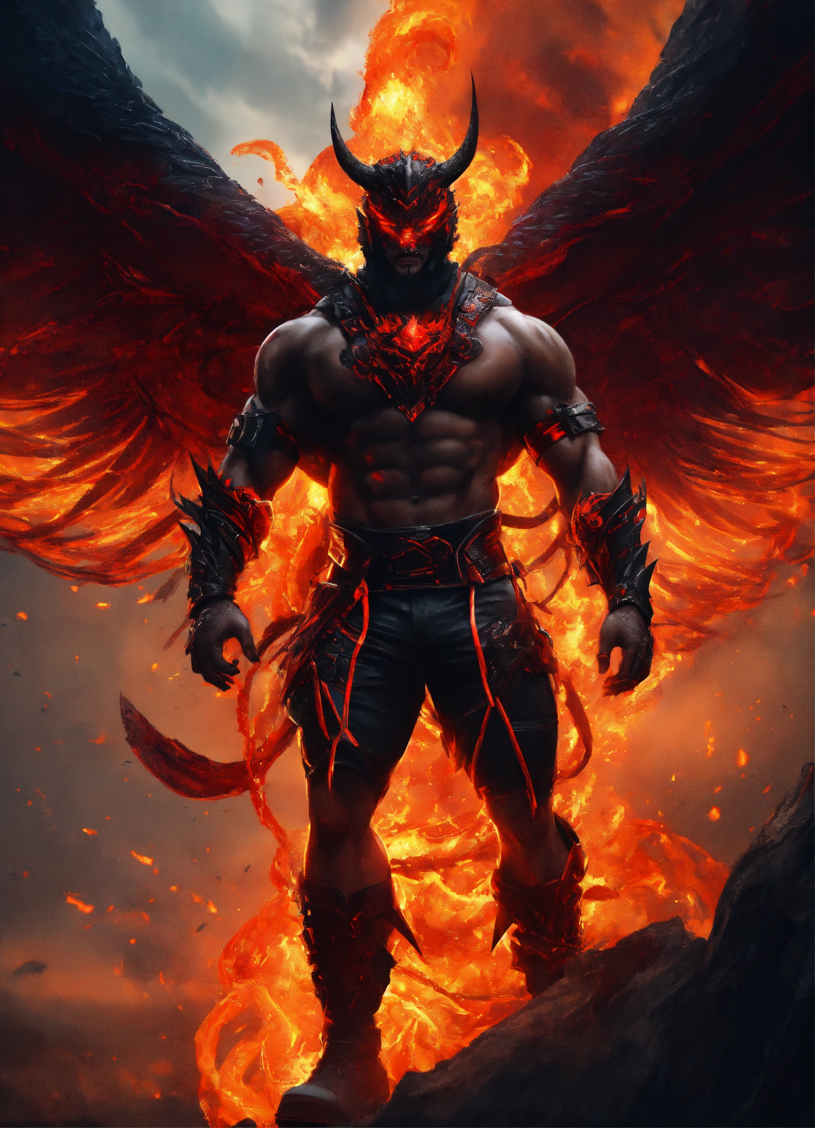 Lexica - Full body huge muscular evil futuristic black warrior ...