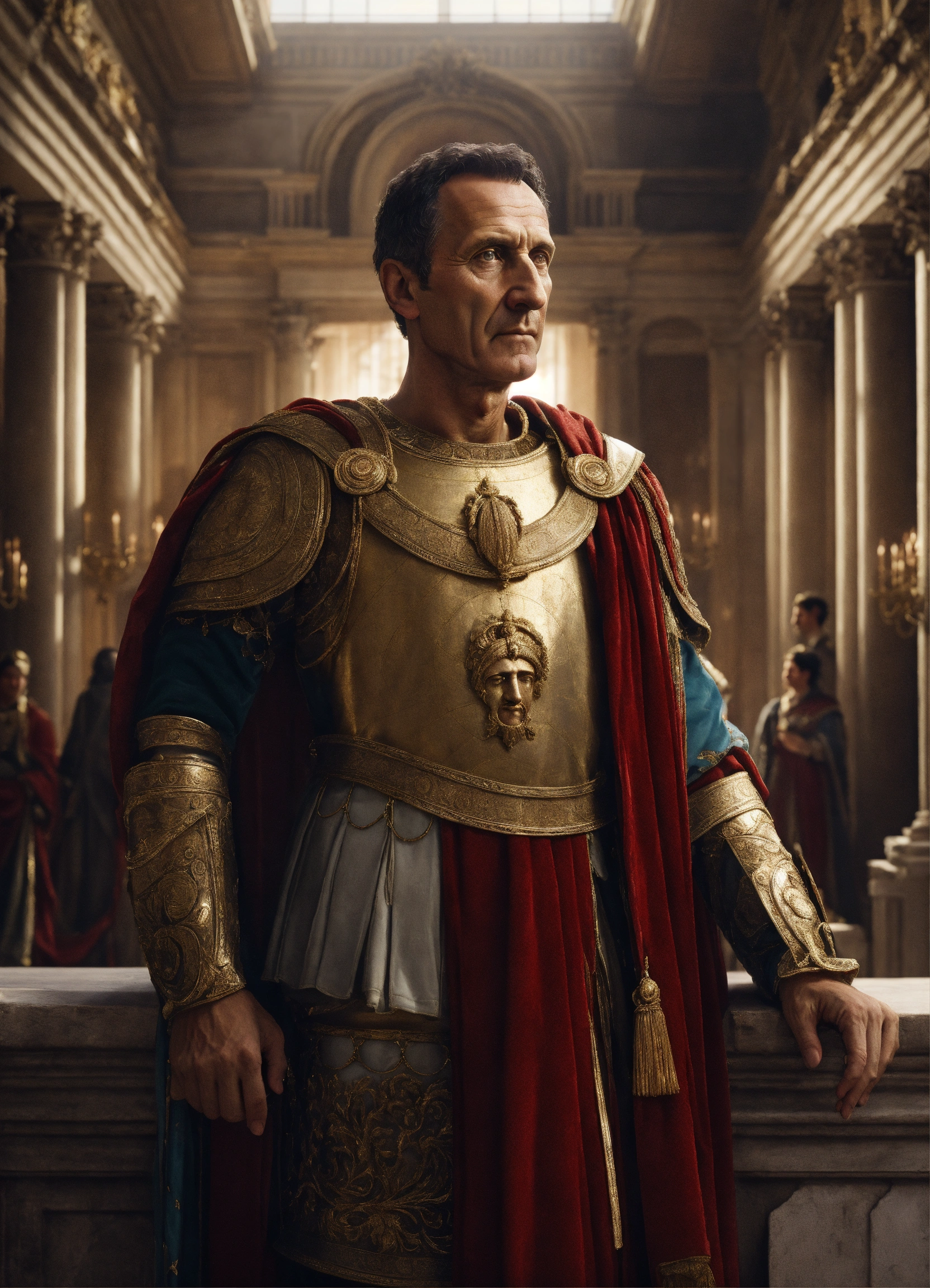 Lexica - Julius Caesar, looking at camera, In a palace, super realistic ...