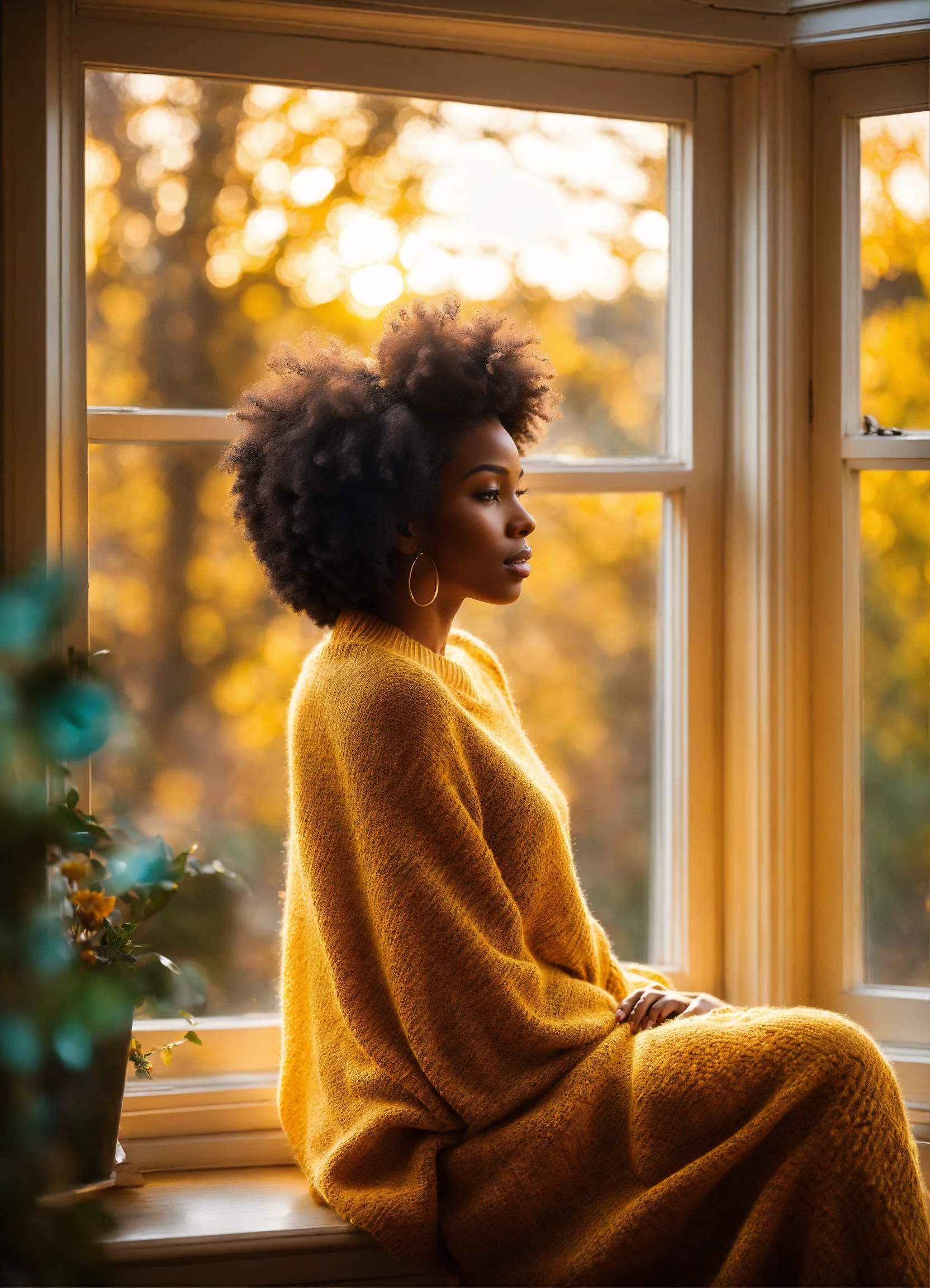 Lexica - Create a beautiful caramel skin regal Afro American woman in a ...