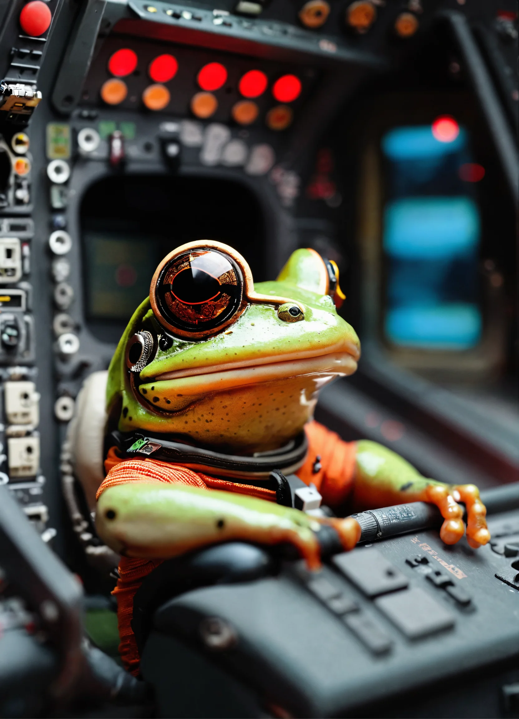 Lexica - A cute and tiny frog commander inside the Space Shuttle's ...