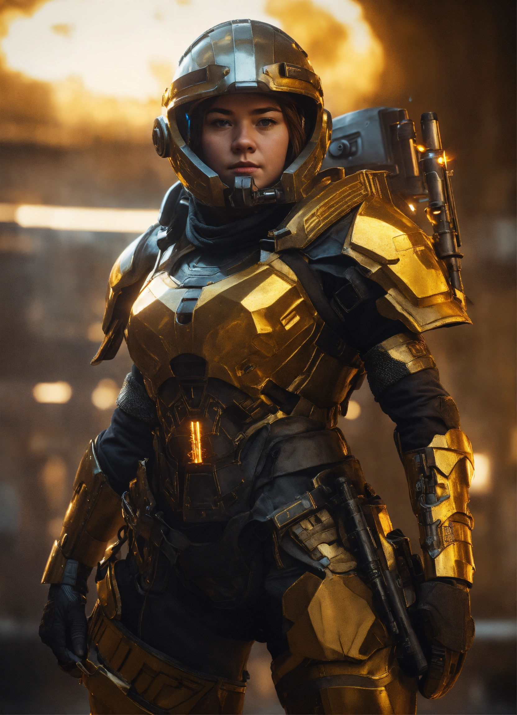 Lexica - Full body of a dwarf sci fi soldier wearing heavy sci fi ...