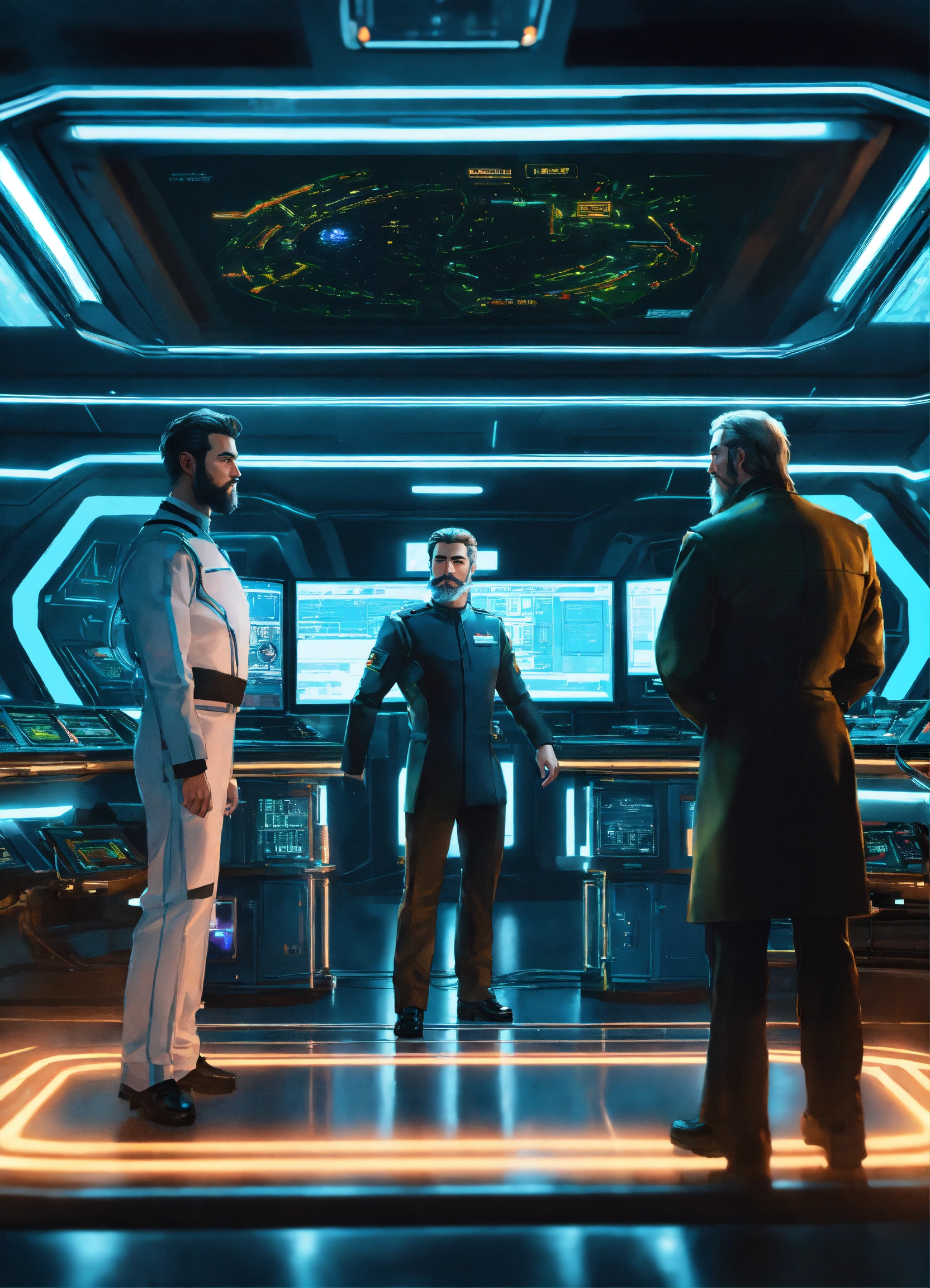 Lexica - 50 year old masculine star commander and nice trim beard ...