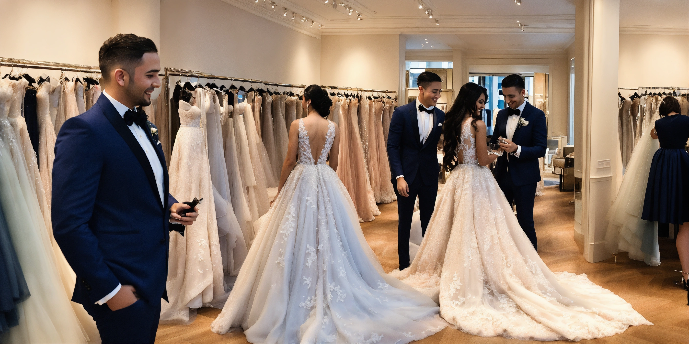 Lexica - The bridal boy, a young man, in NYC, working as a couture ...