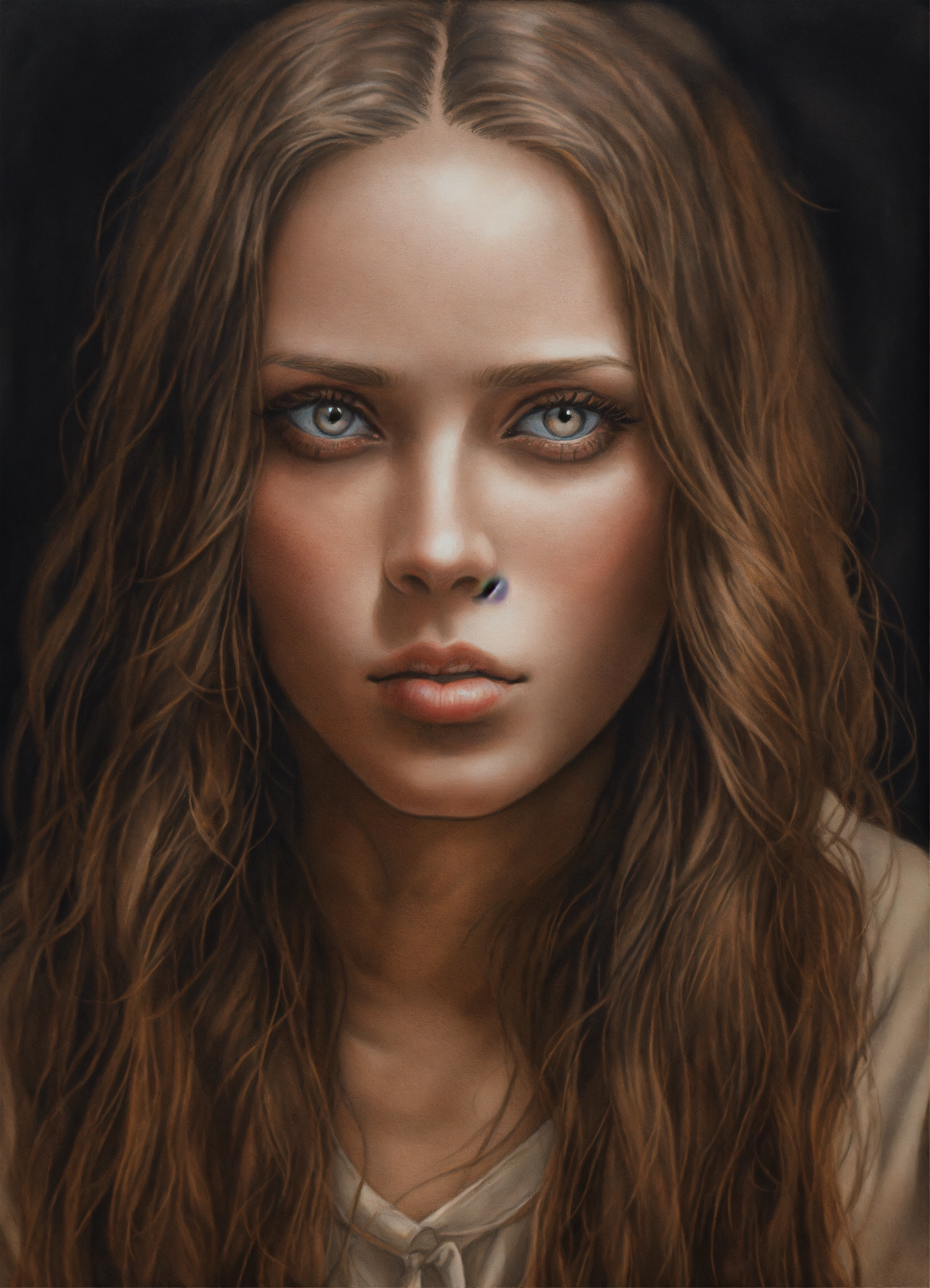 Lexica - Realistic colored pencil drawing of portrait of a beautiful ...