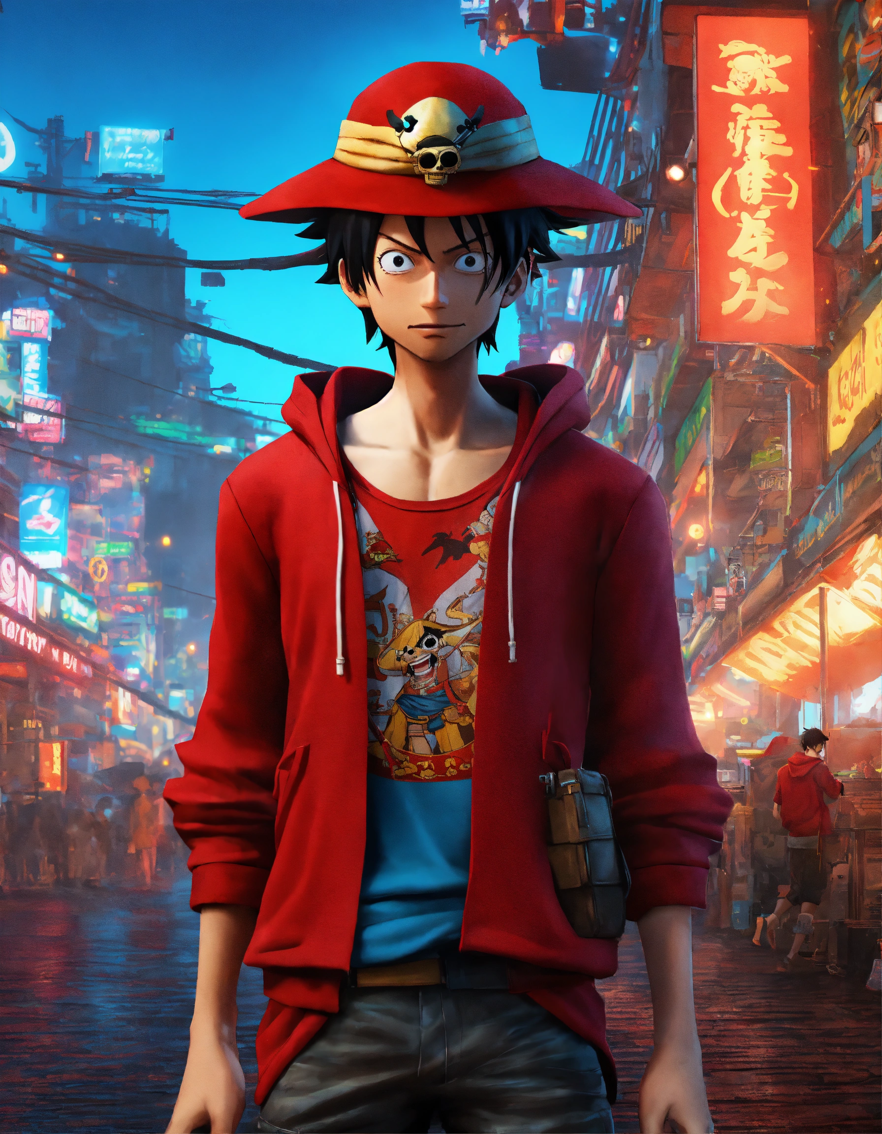 Lexica - Transform Luffy into a modern-day pirate king in the style of ...