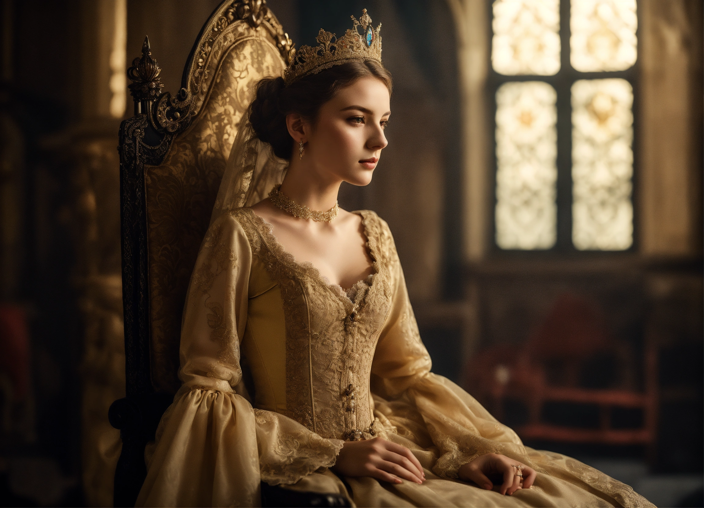 Lexica - Fine art portrait photography, medieval setting, full body ...