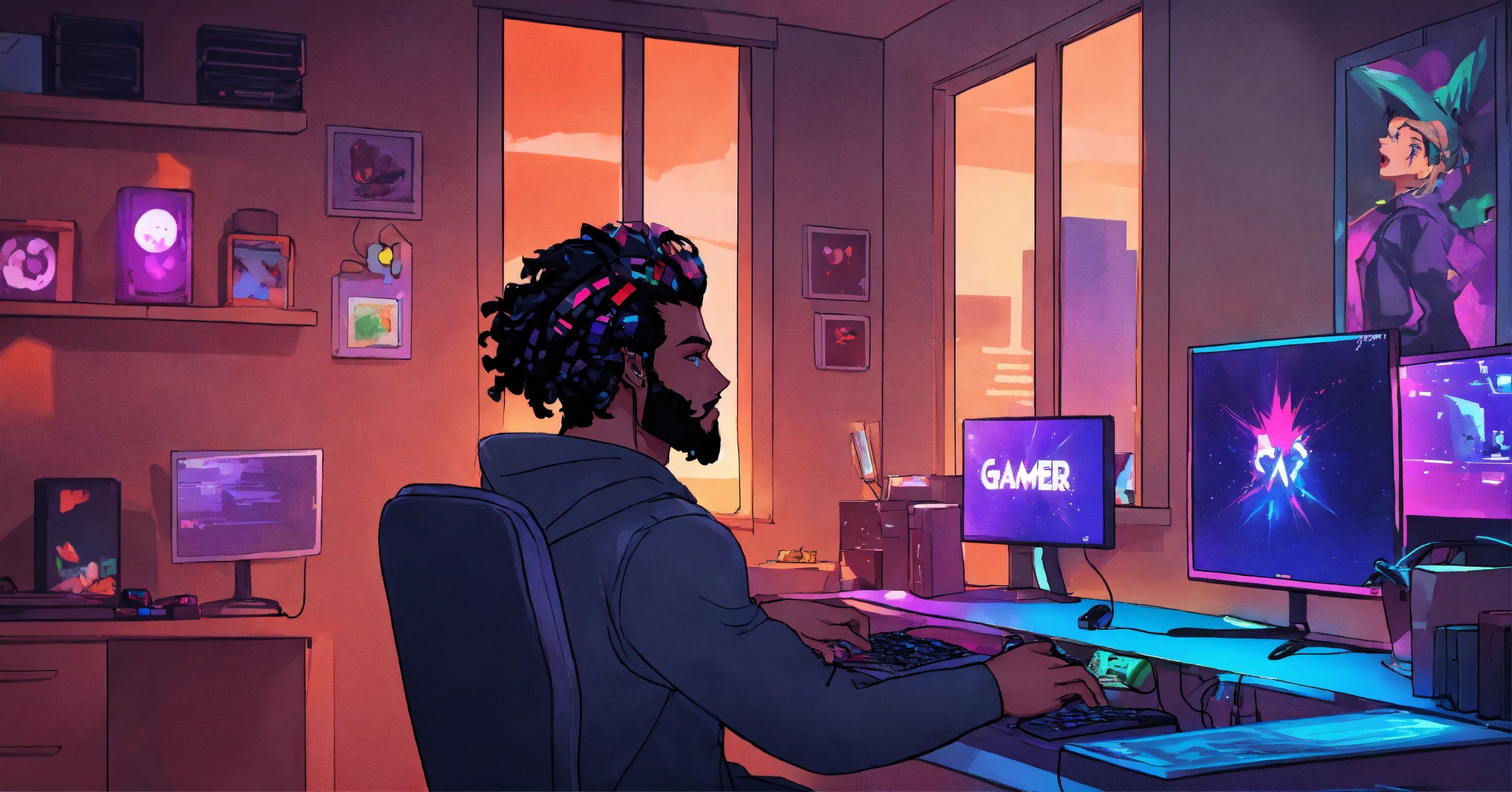 Lexica - Un jeune homme noir métisser avec des cheveux long nattés ...