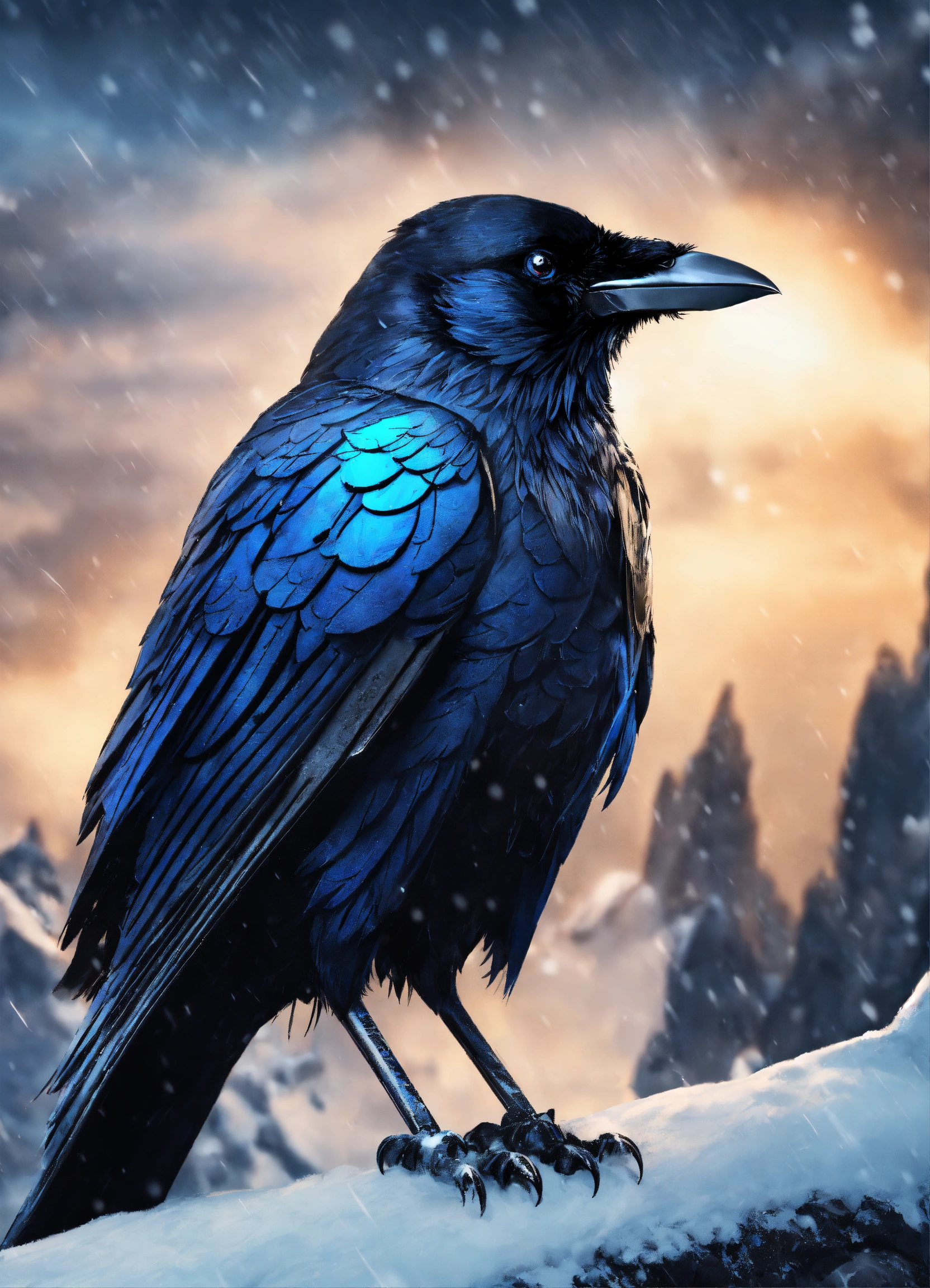 Lexica - Angry, raven logo, snow style, metal, futuristic, shield ...