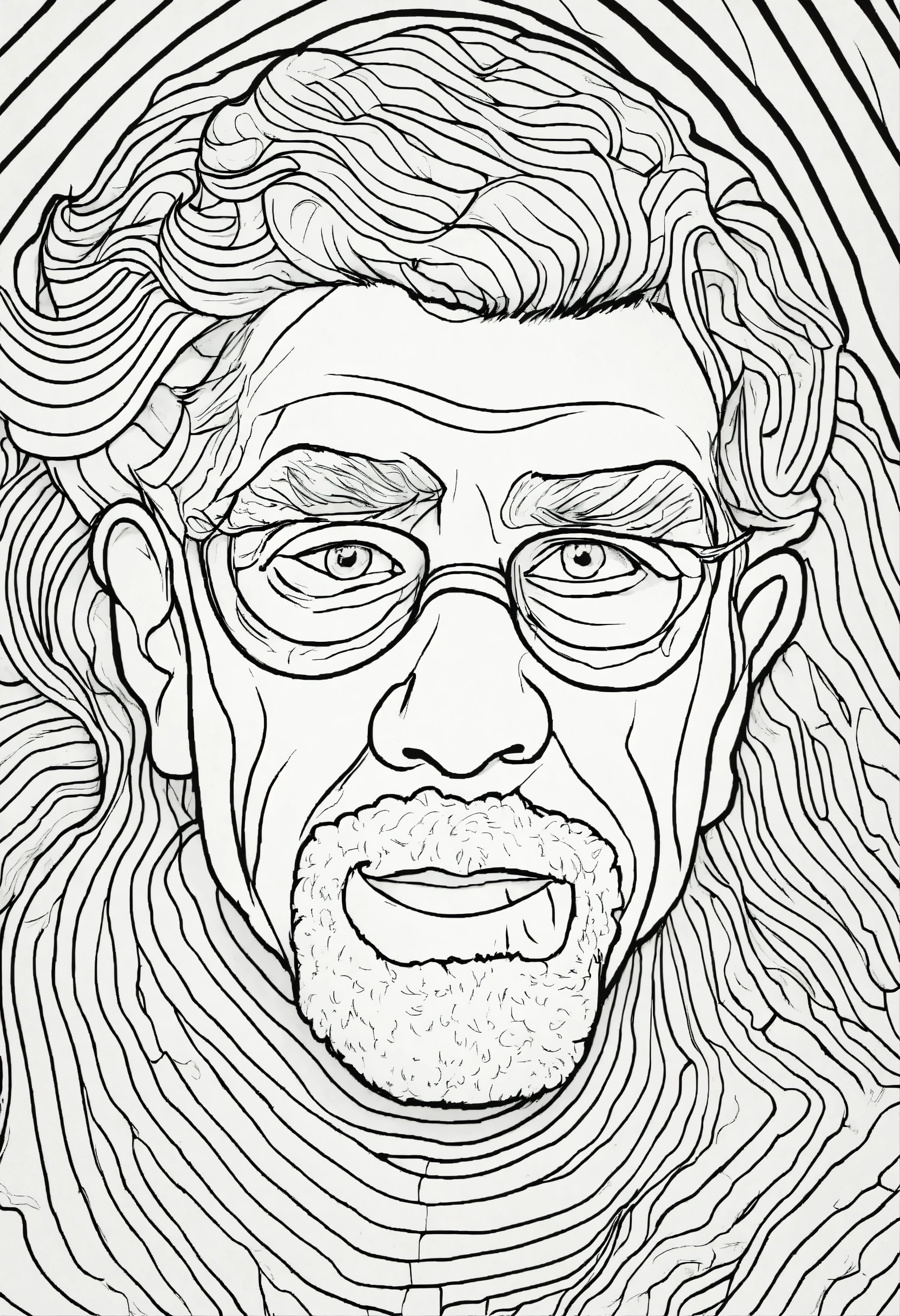 Lexica - Coloring page for adults, wavy lines, MAD Magazine Character ...