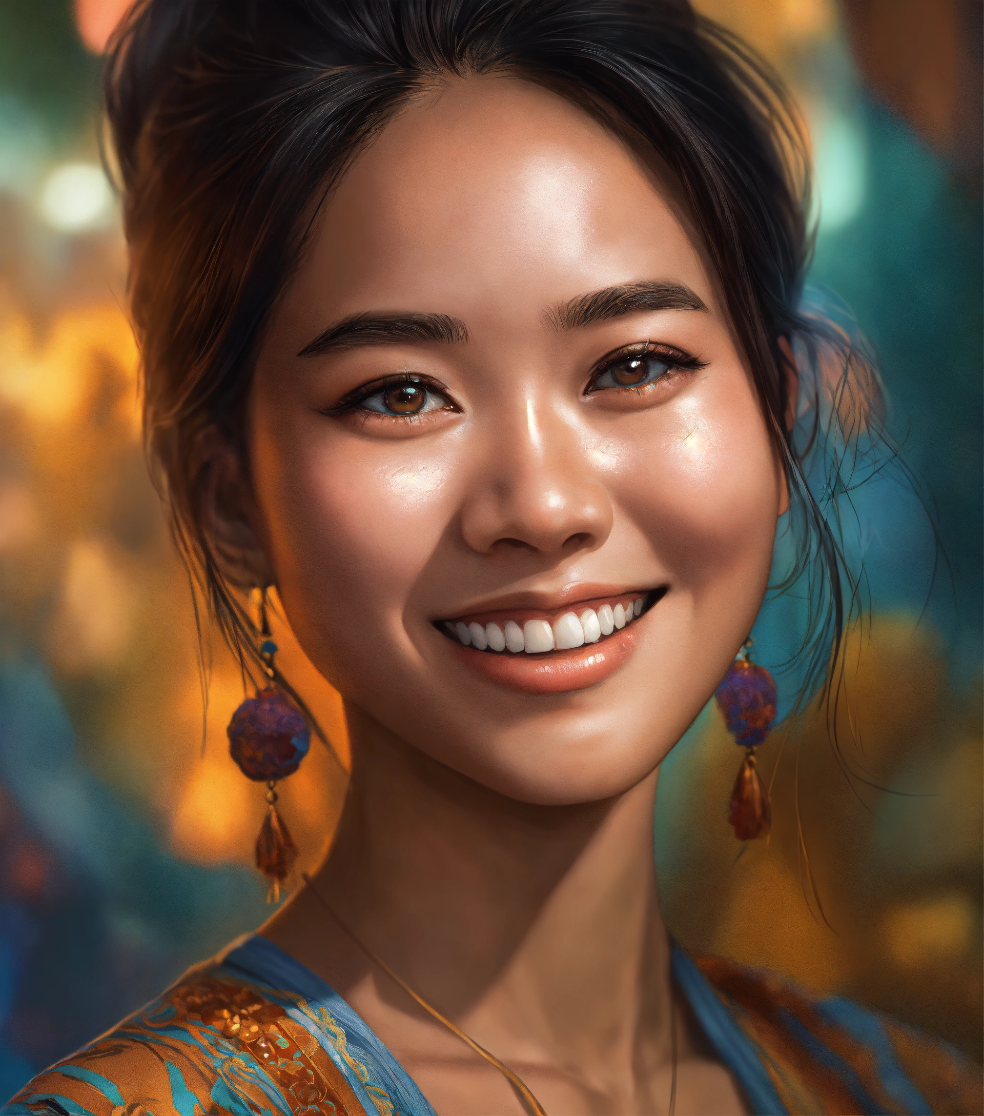 Lexica - A striking portrait of a smiling Vietnamese woman with ...