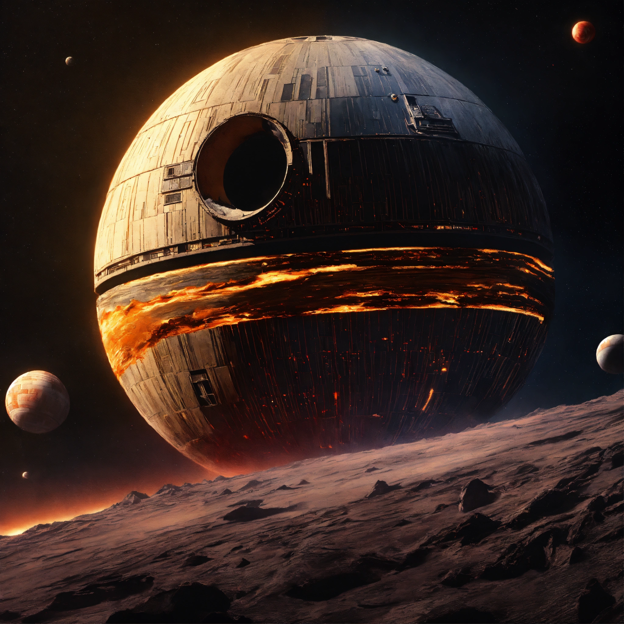 Lexica - Star Wars death star destroying Jupiter, 8k