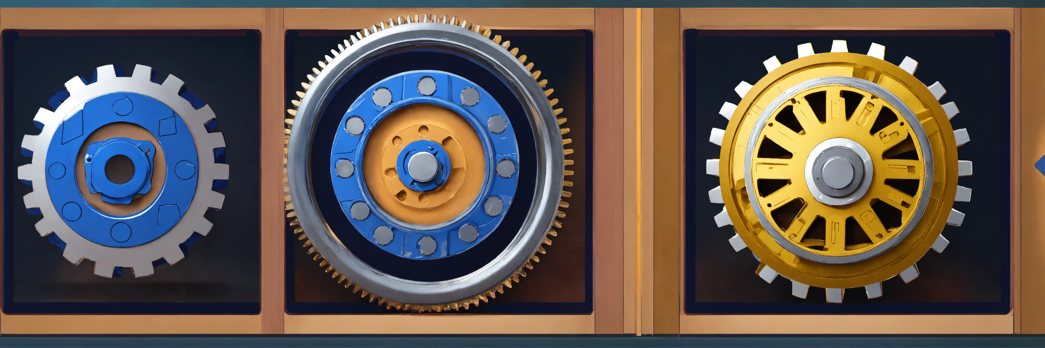 Lexica - 5 simple gear wheels interlocked in an elementary rotating ...